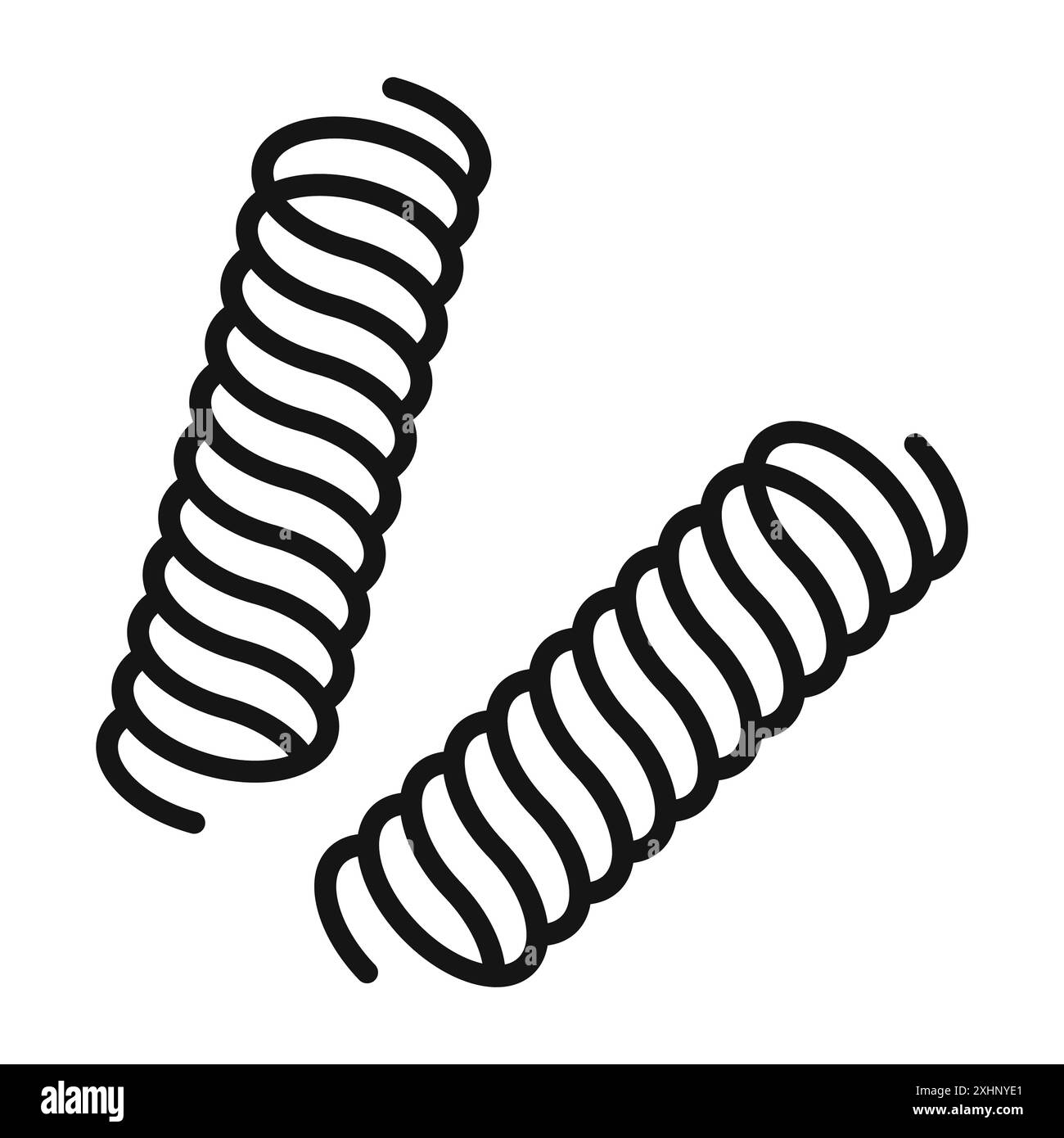 Riccioli pasta icon Black line art vector in black and white outline set collection sign Stock ...