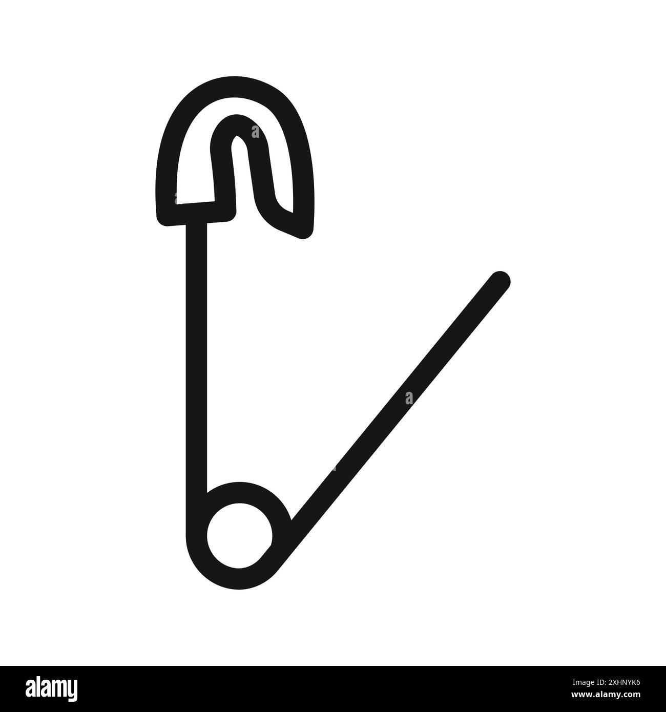 safety pin icon Black line art vector in black and white outline set collection sign Stock ...