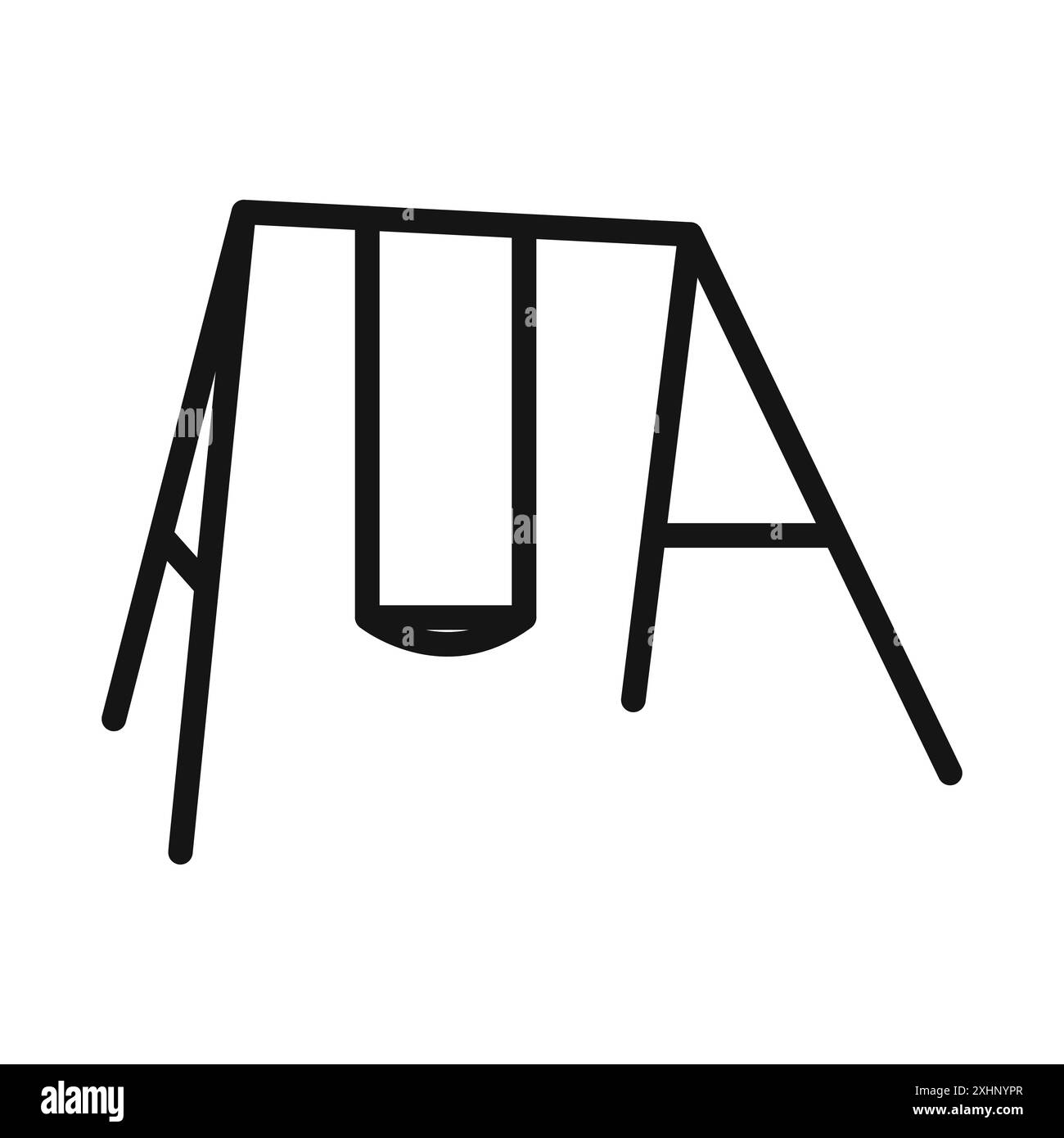 Swing Icon Black line art vector in black and white outline set collection sign Stock Vector ...