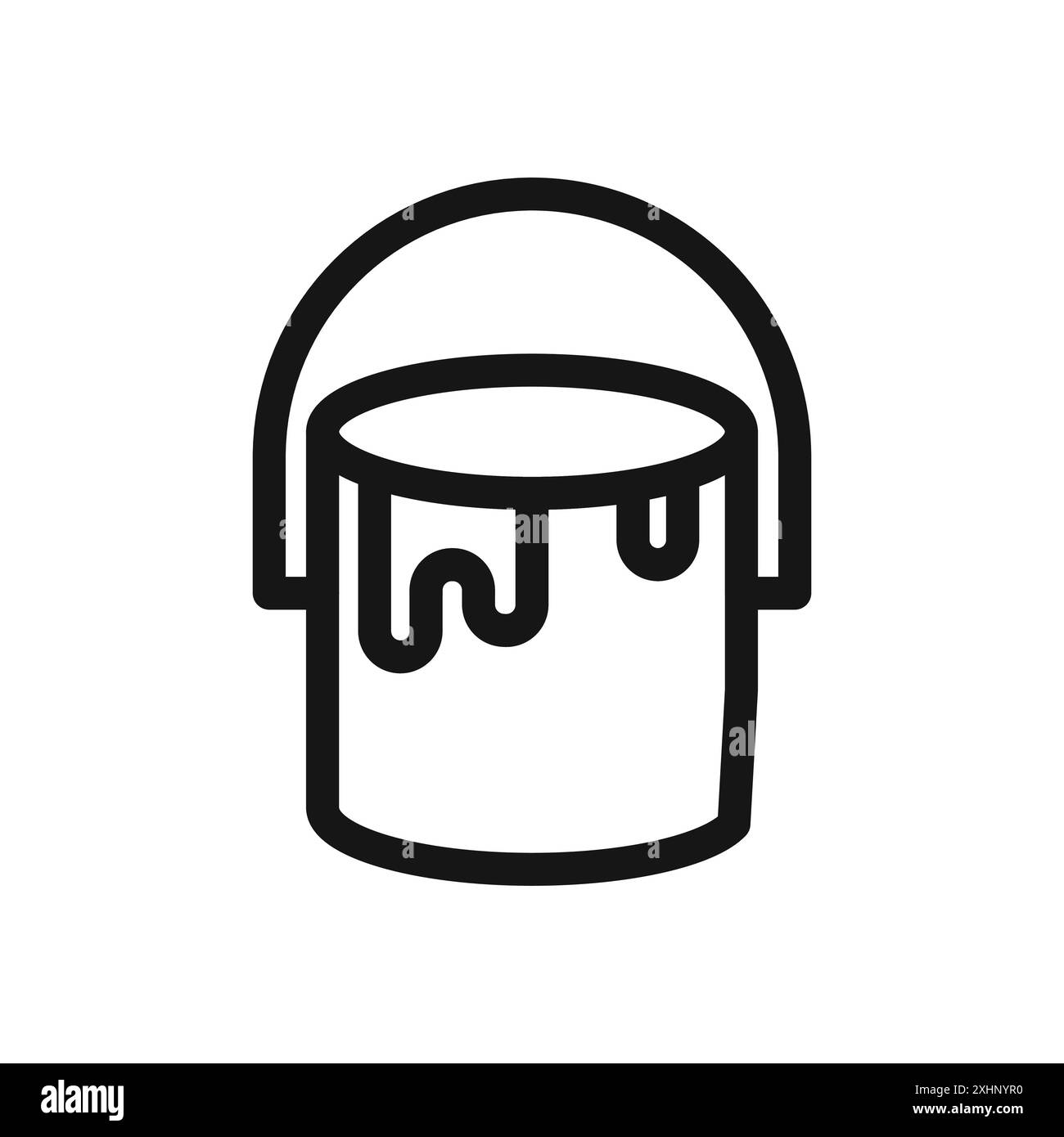 paint bucket icon Black line art vector in black and white outline set ...
