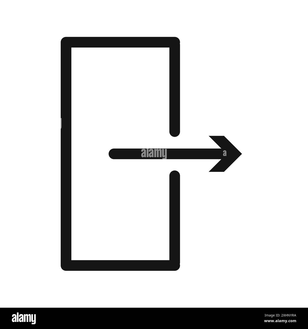 Exit icon Black line art vector in black and white outline set collection sign Stock Vector ...