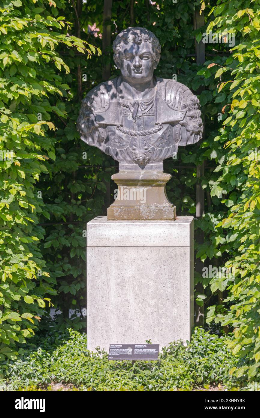 Amsterdam, Netherlands - May 15, 2018: Bronze Bust of Marcus Salvius ...