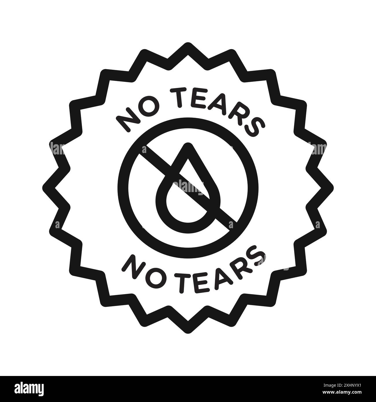 Tears free icon Black line art vector in black and white outline set ...
