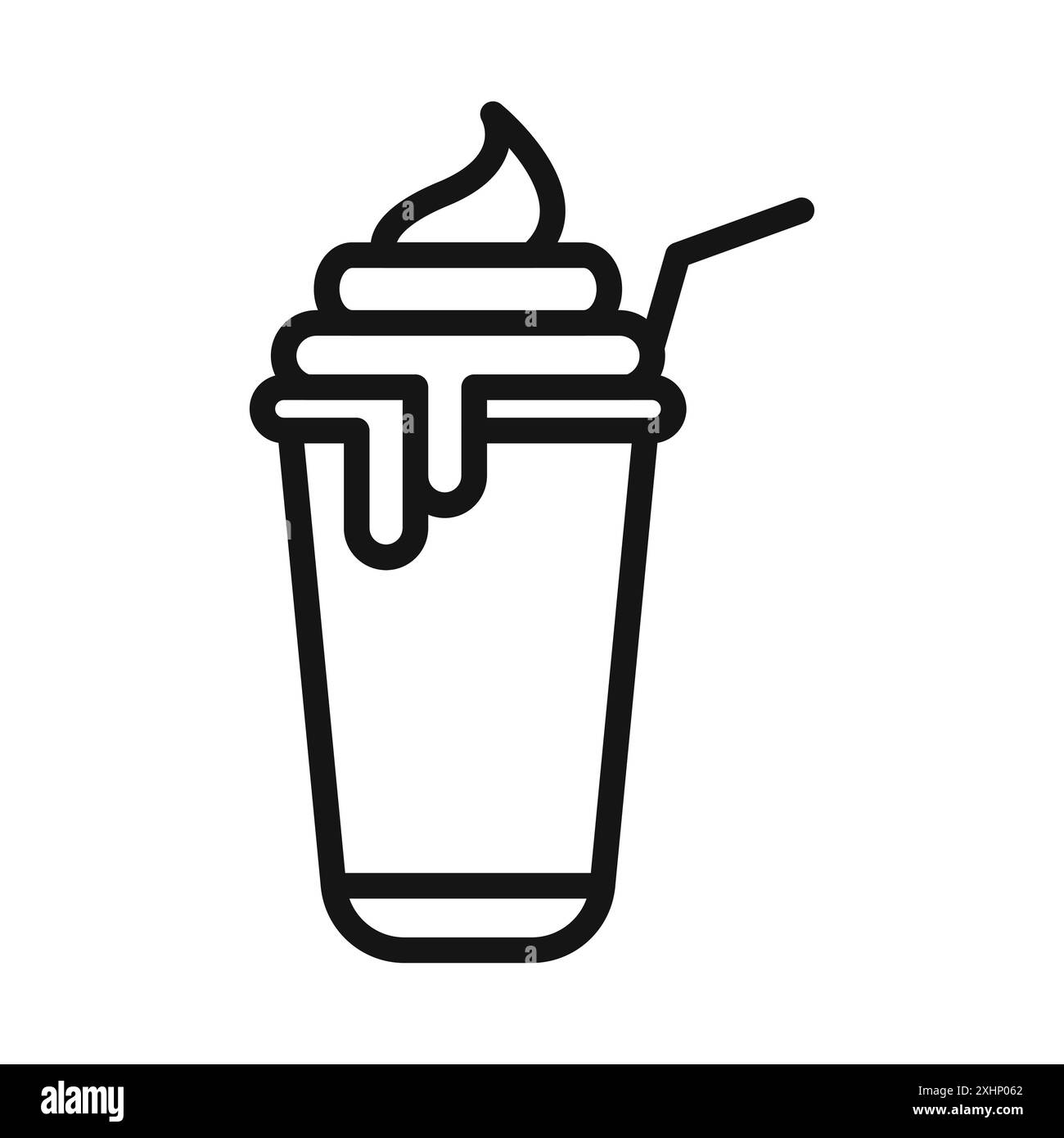Frappe icon Black line art vector in black and white outline set collection sign Stock Vector ...