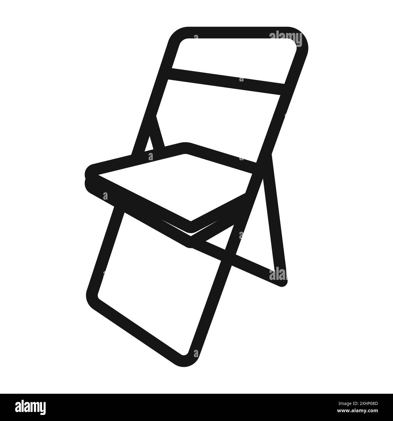 folding chair icon Black line art vector in black and white outline set collection sign Stock ...
