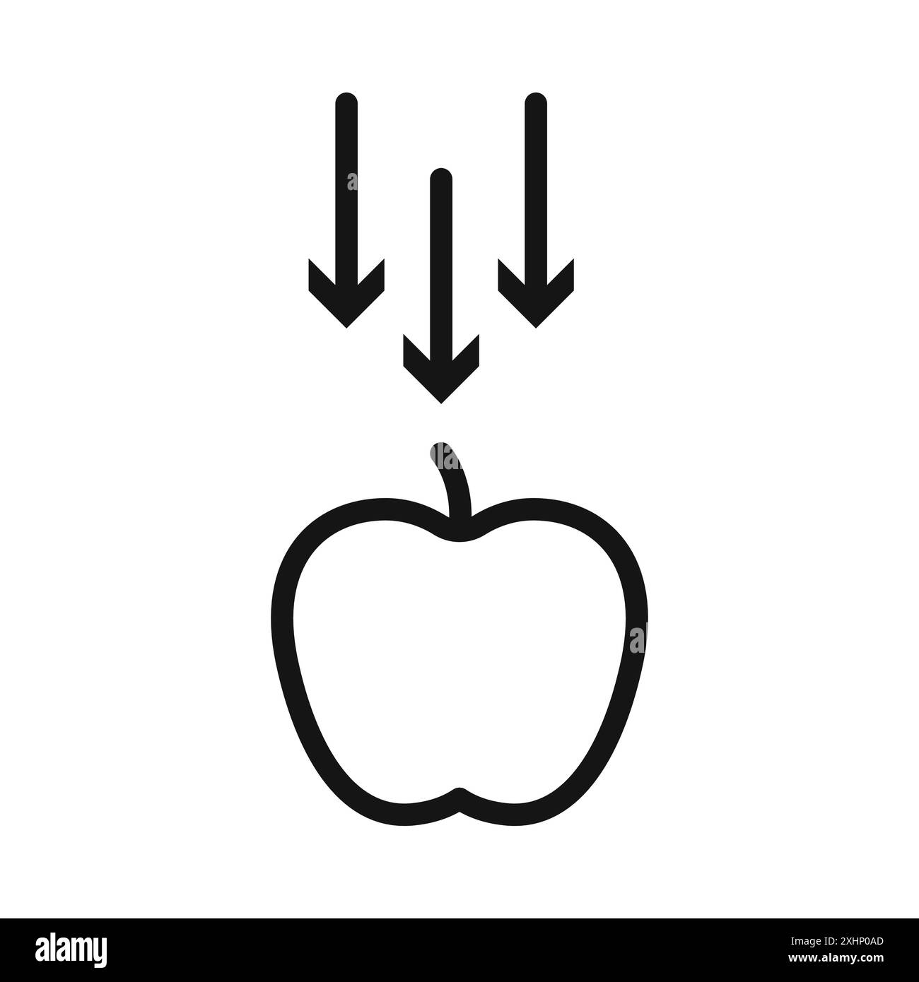 Gravity icon Black line art vector in black and white outline set ...