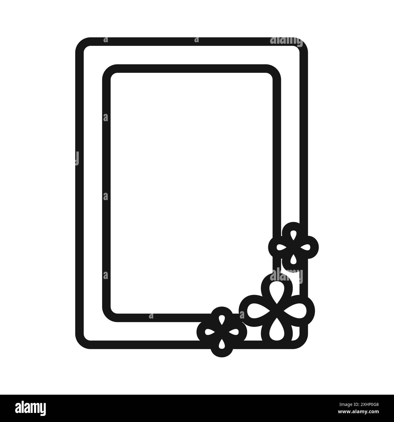 Photo frame icon Black line art vector in black and white outline set collection sign Stock ...