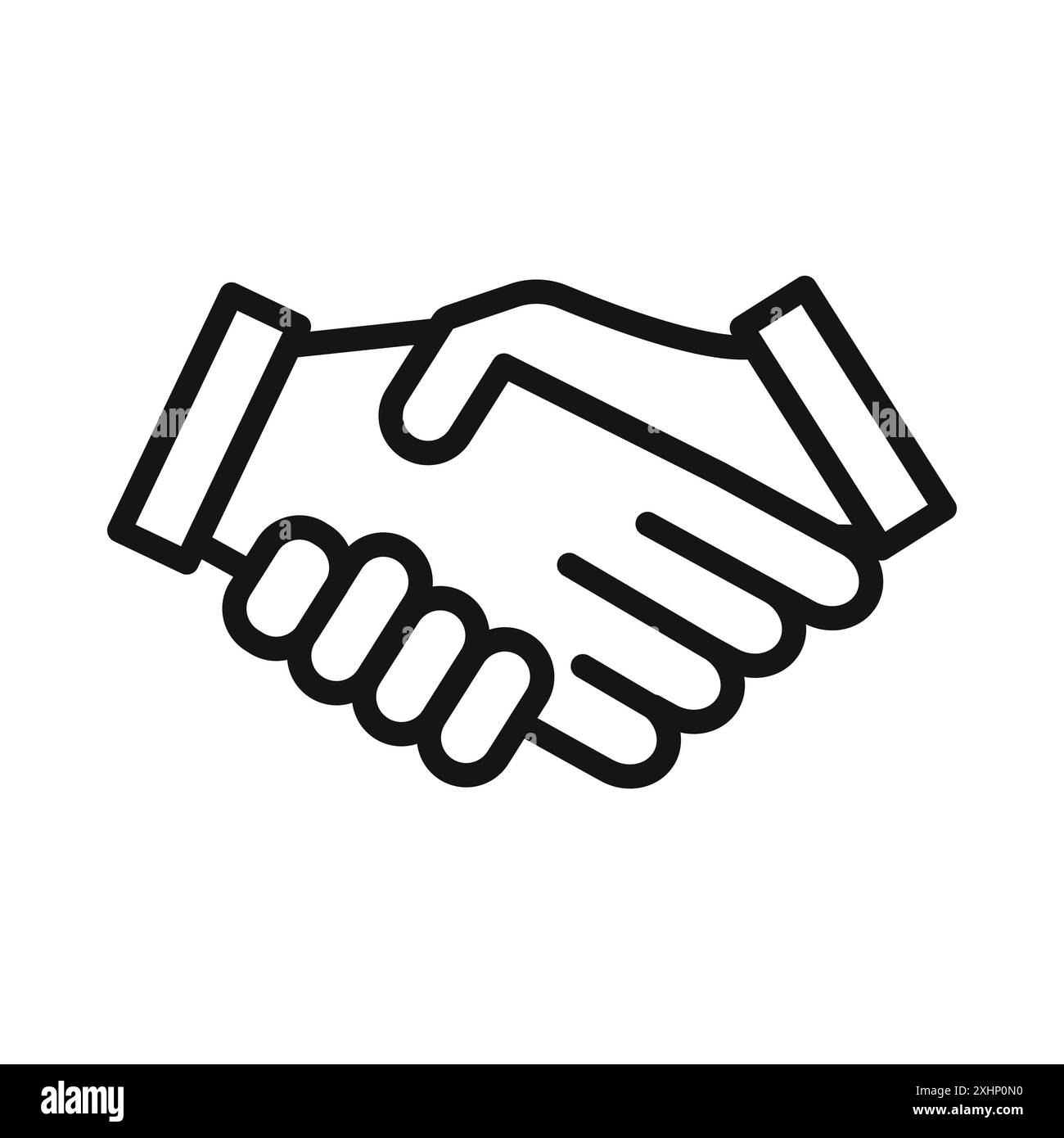 Handshake icon Black line art vector in black and white outline set ...