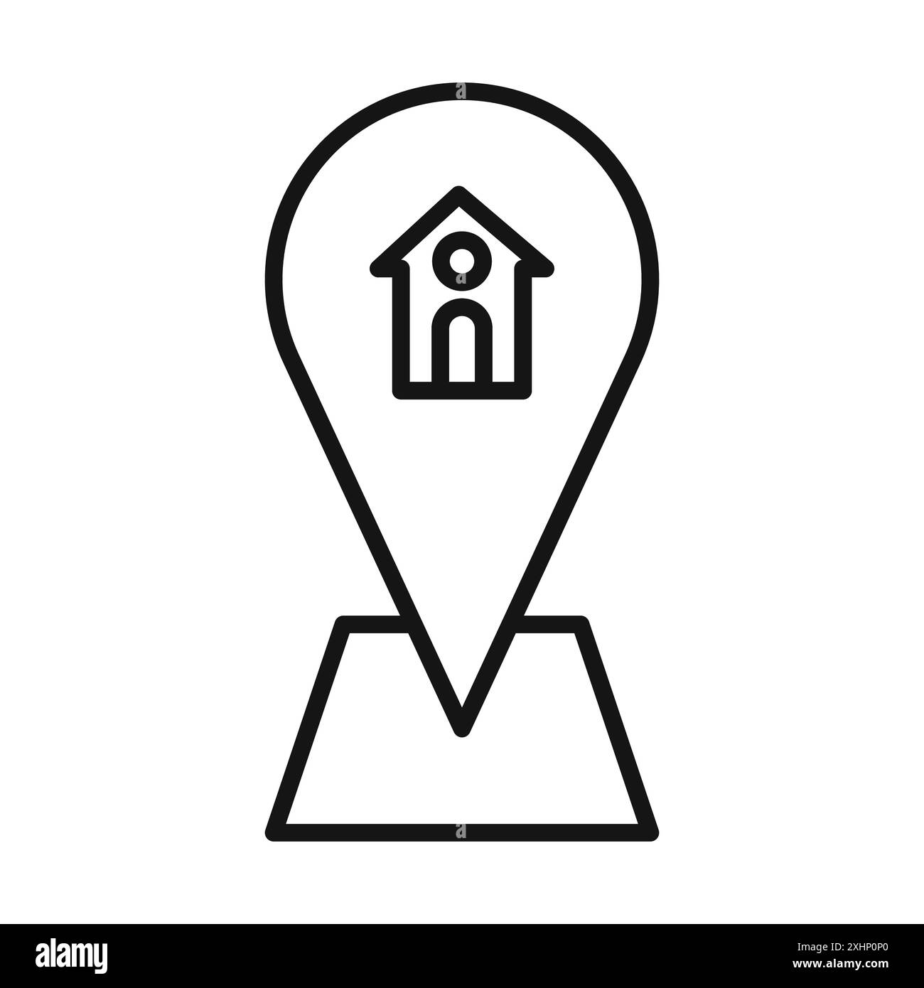 Home Address icon Black line art vector in black and white outline set ...