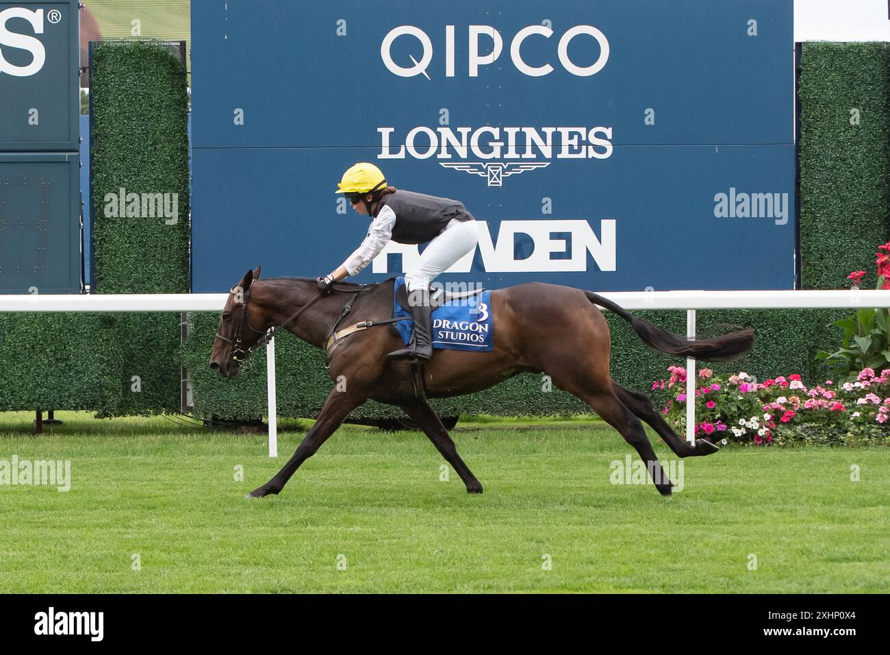 Ascot, Berkshire, UK. 13th July, 2024. Poppy Twiston-Davies riding pony ...