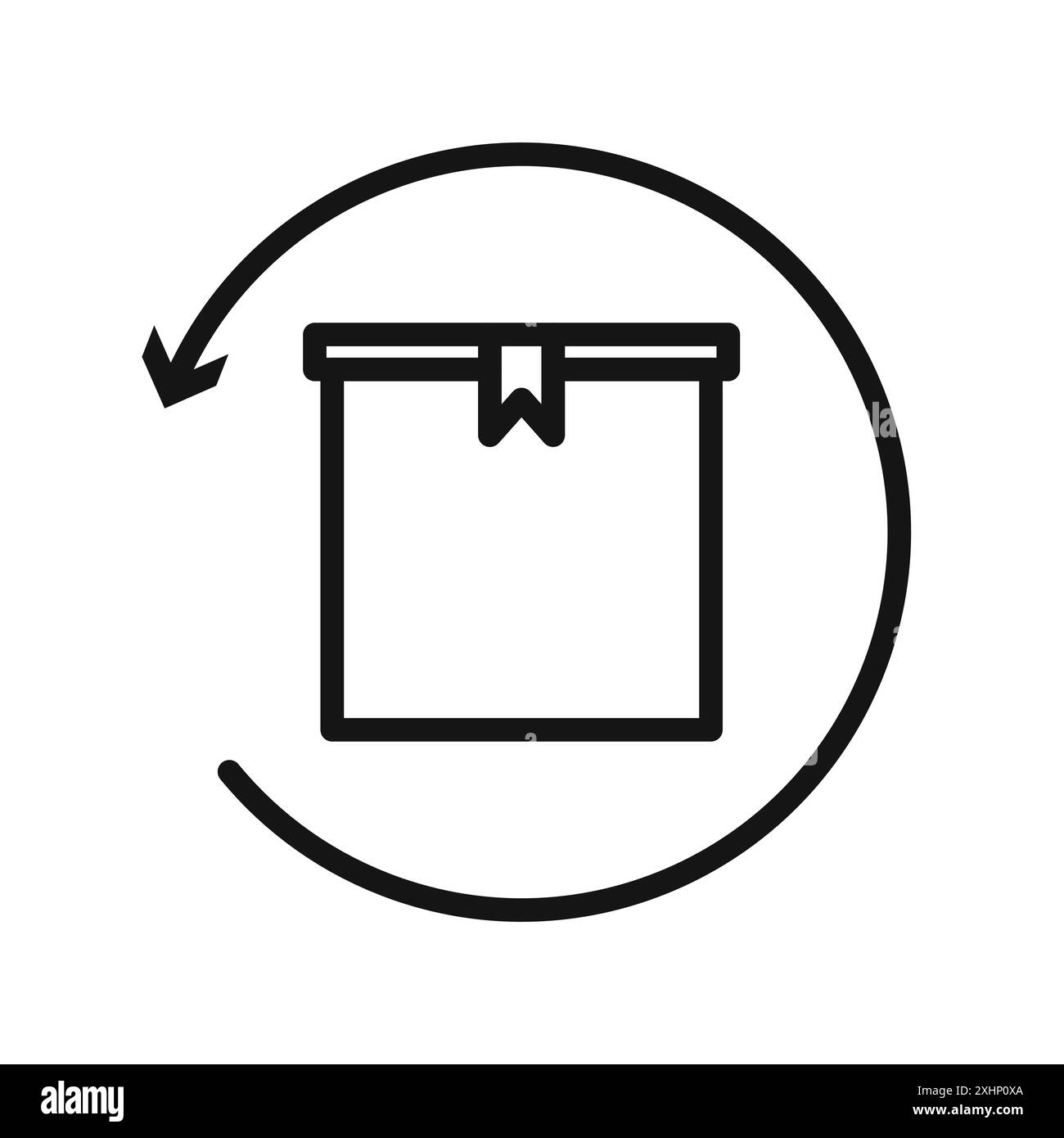 product return Box icon Black line art vector in black and white ...