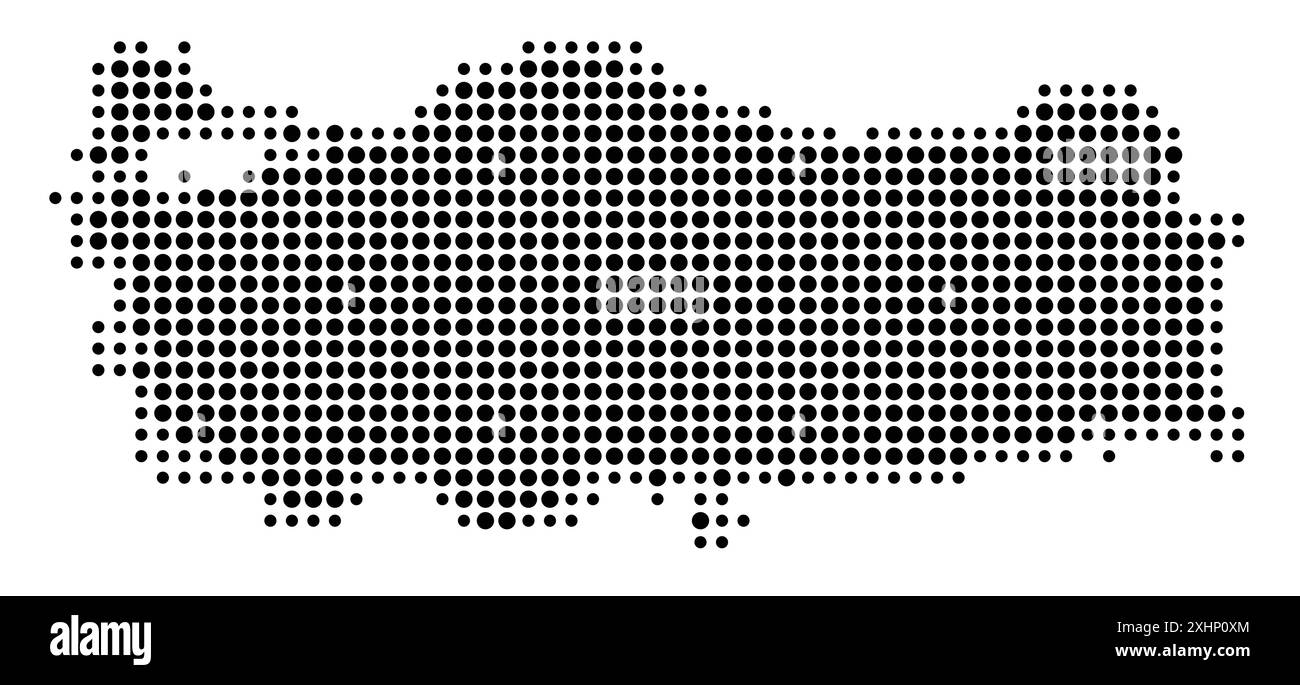 Abstract map of Turkey showing the area of the country with a pattern ...