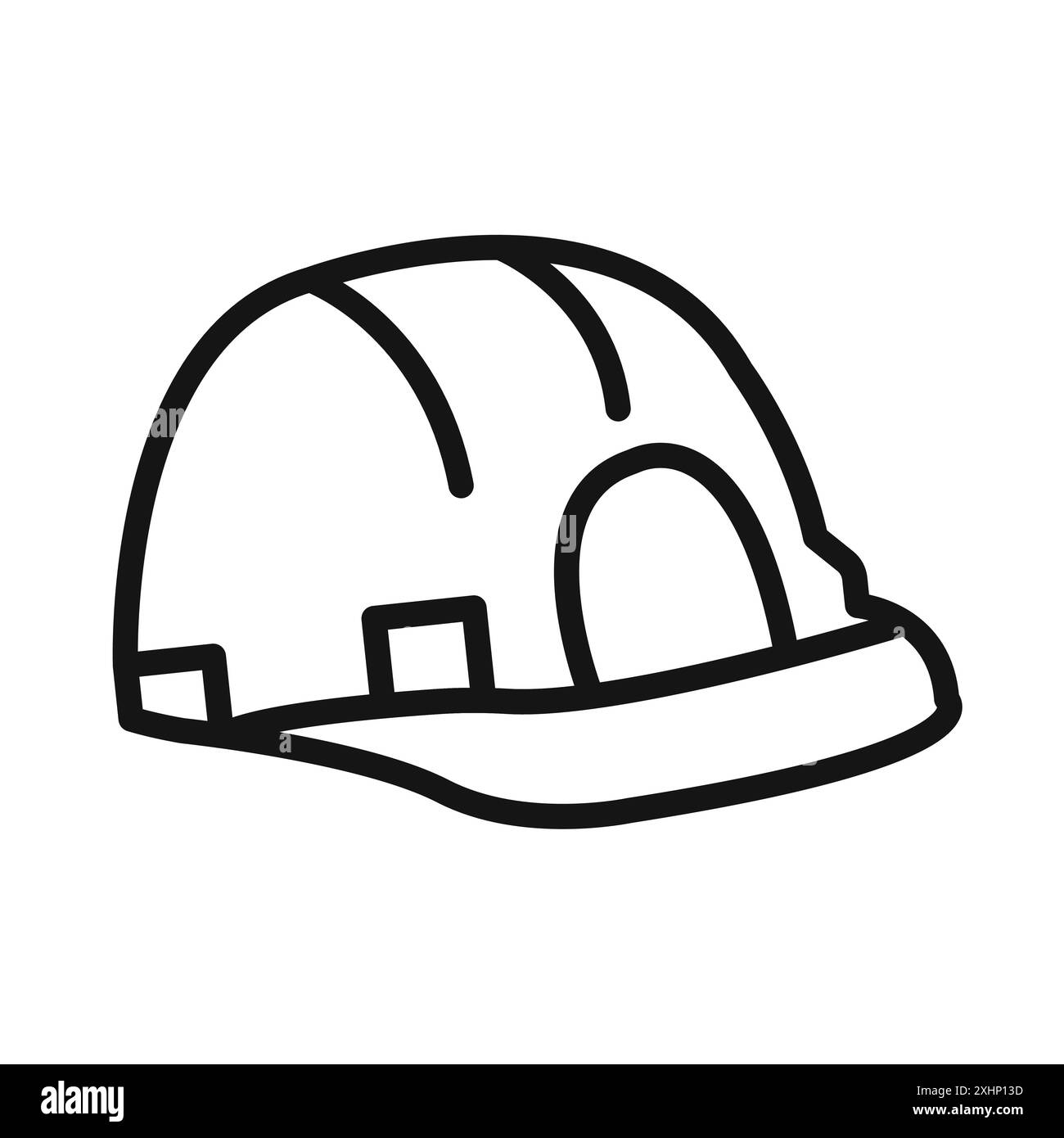 Safety helmet icon Black line art vector in black and white outline set ...