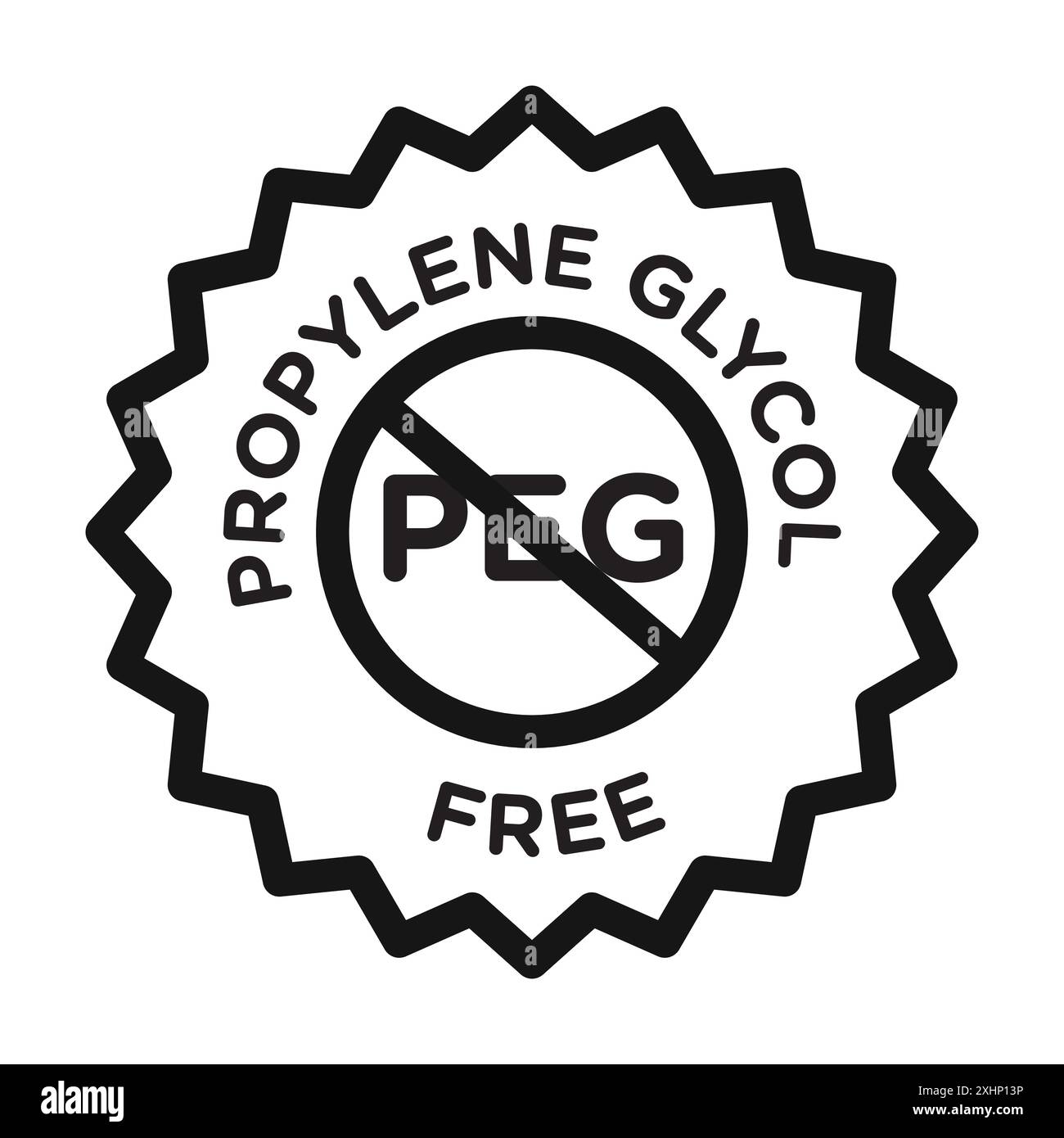 Propylene glycol free icon Black line art vector in black and white ...