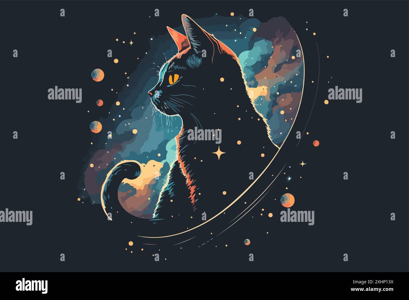 Cat Galaxy vector illustration Stock Vector Image & Art - Alamy