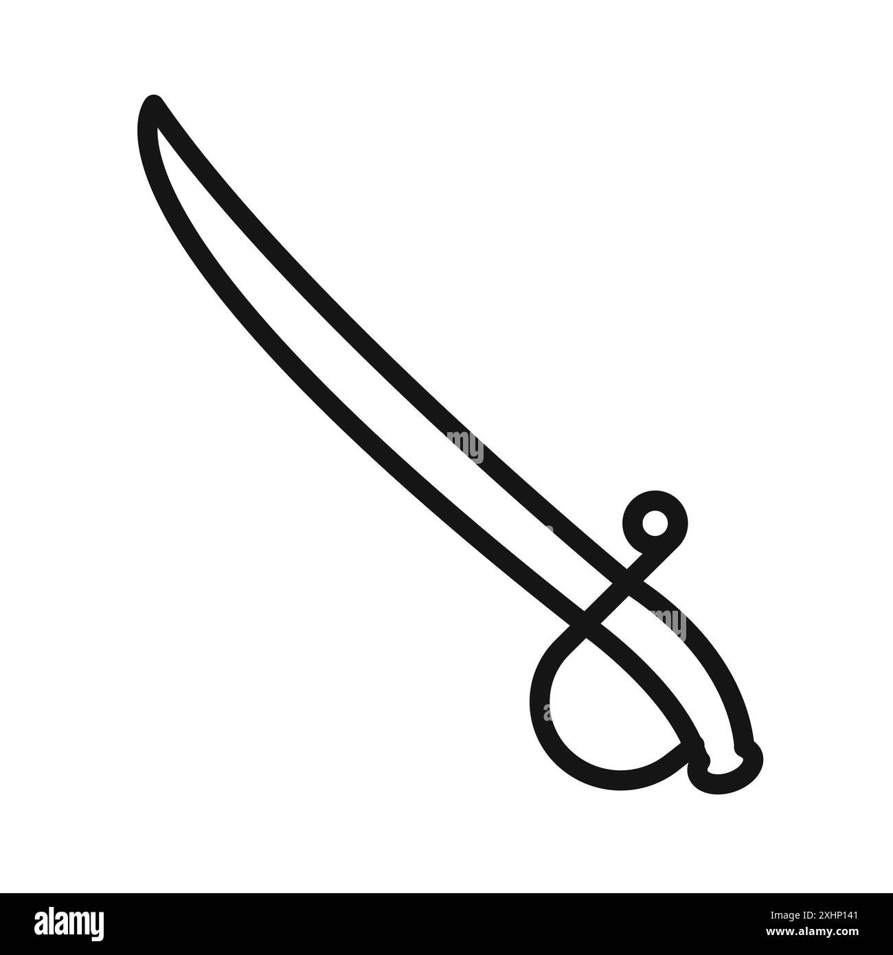 sabre icon Black line art vector in black and white outline set collection sign Stock Vector ...