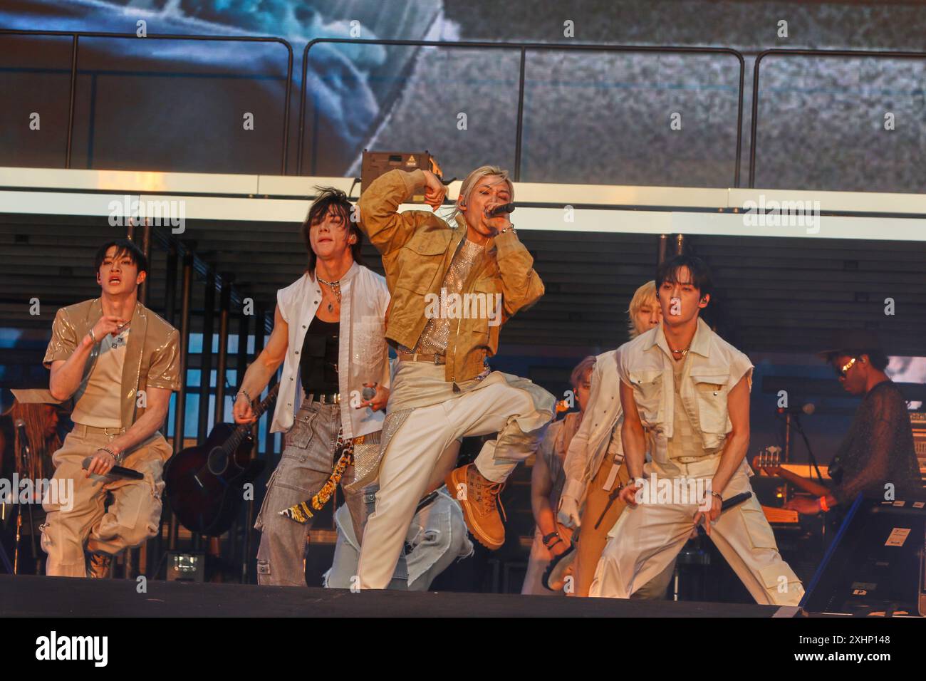LONDON, ENGLAND - JULY 14 2024 Stray Kids performs at BST Hyde Park at ...