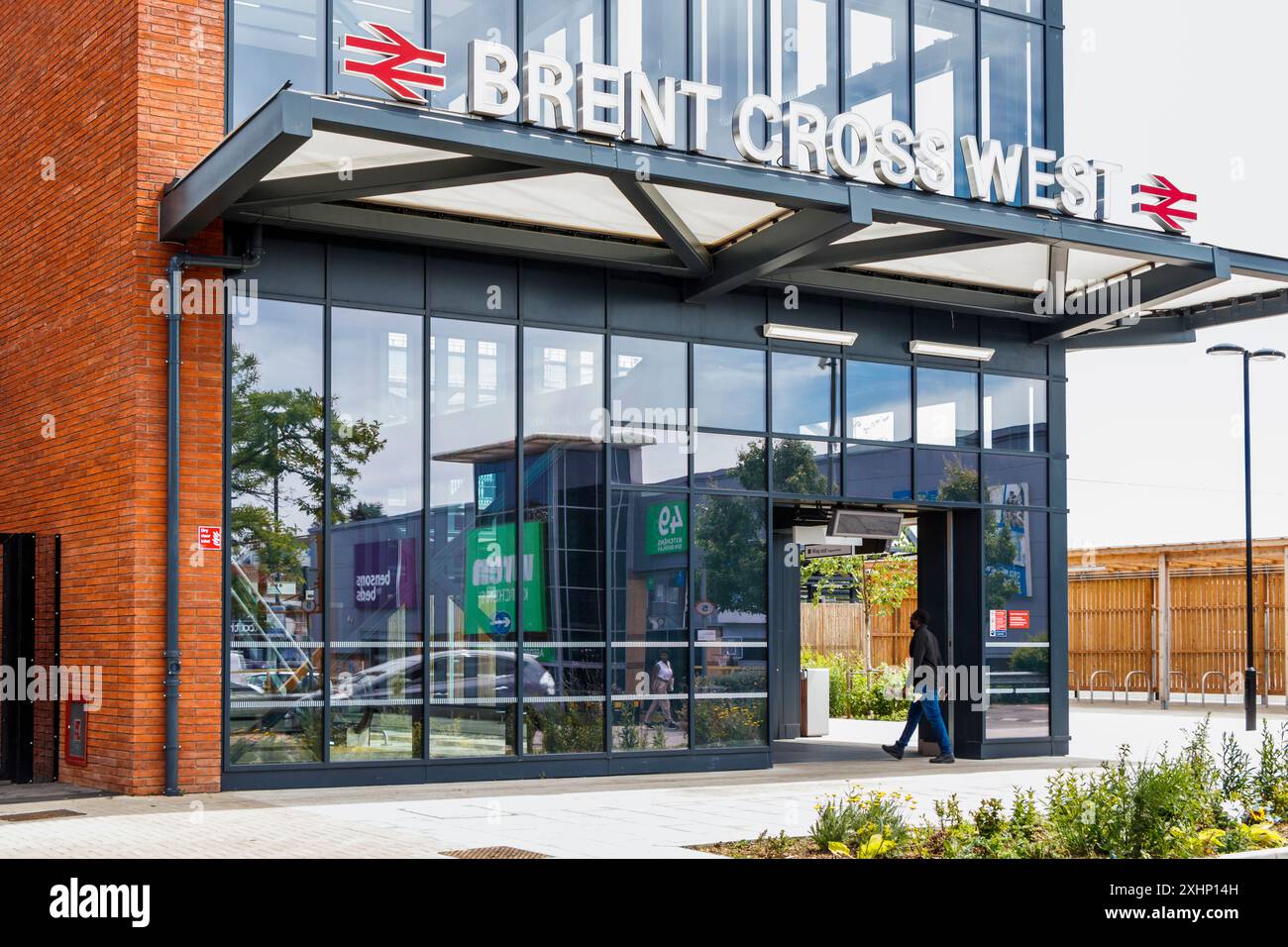 The entrance to Brent Cross West, a new railway station at Staples ...