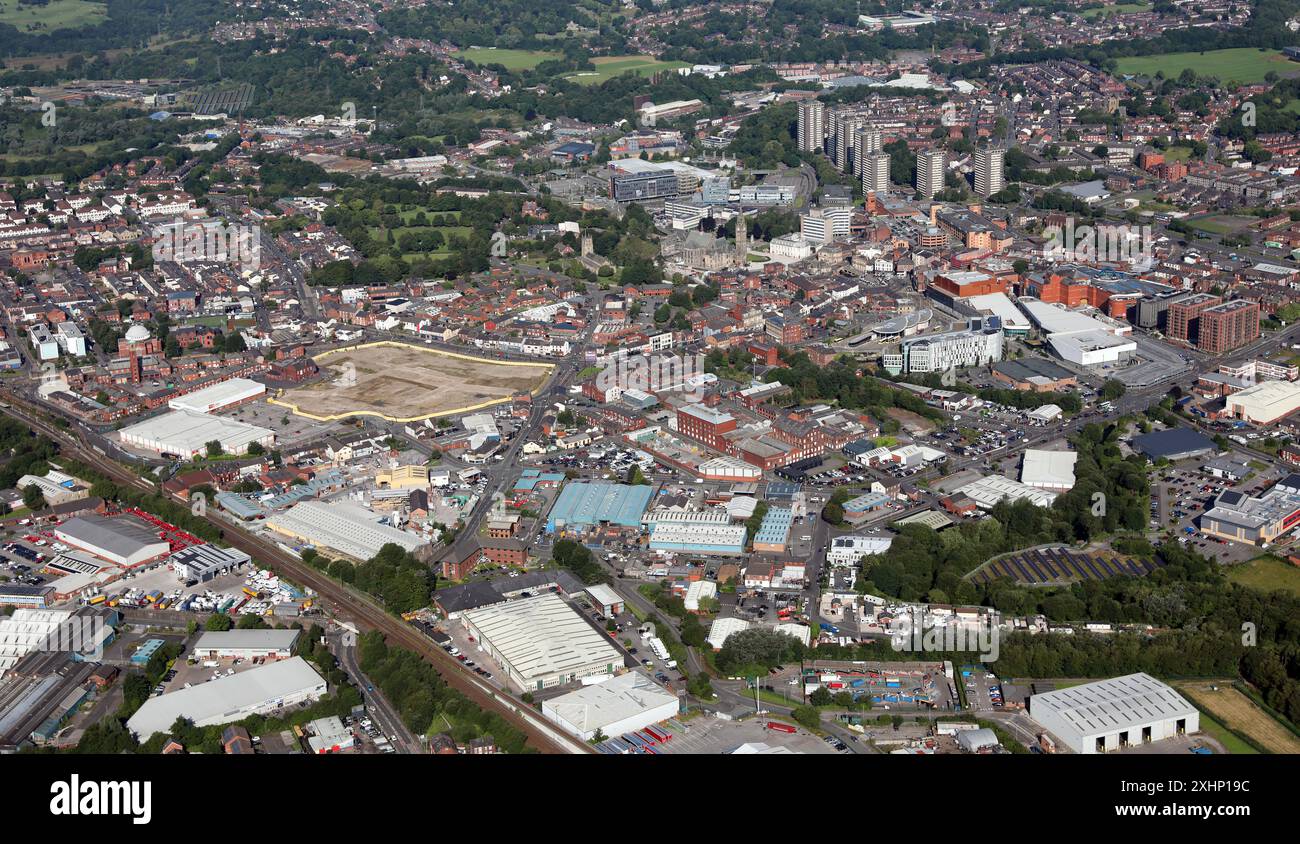 Aerial view oldham town centre hi-res stock photography and images - Alamy