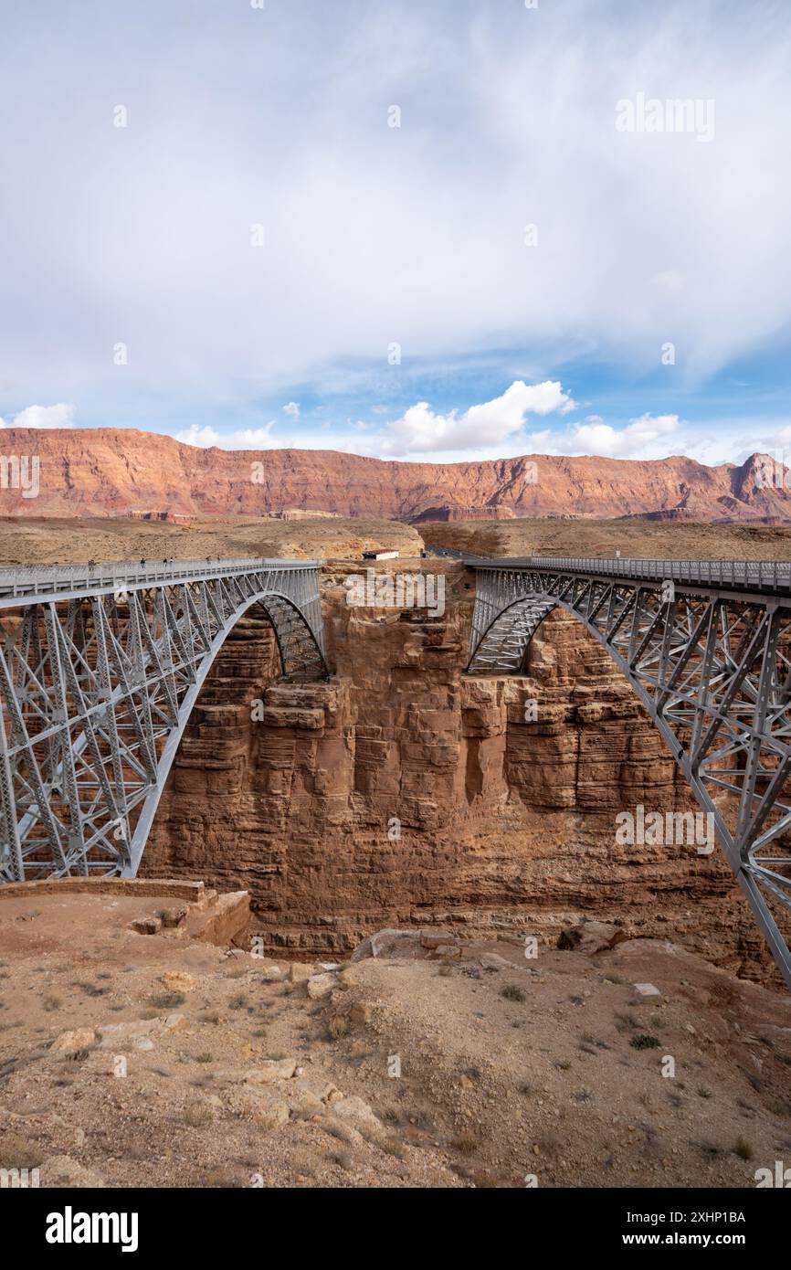 Navajo Bridges - Twin bridge spans the Colorado River over Marble ...