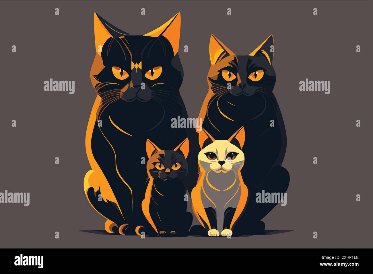 Family Cats vector illustration Stock Vector Image & Art - Alamy