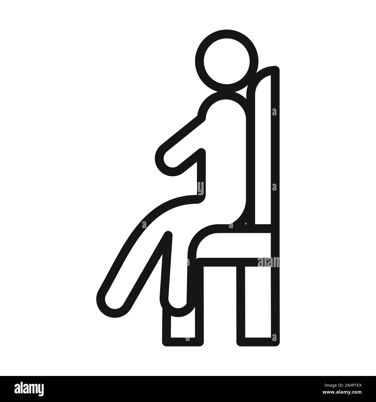 Sitting Icon Black Line Art Vector In Black And White Outline Set Collection Sign Stock Vector