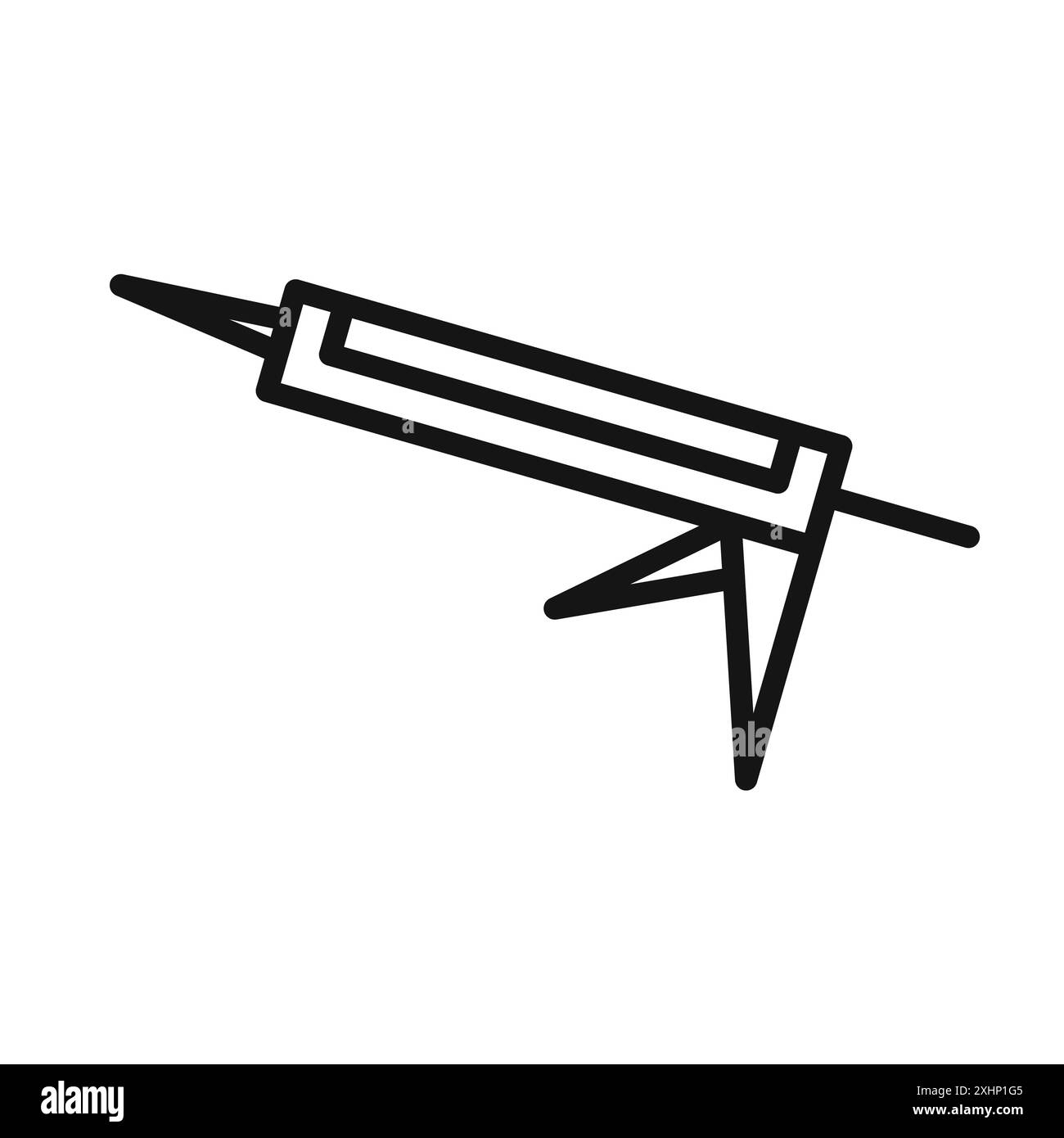 sealant gun icon Black line art vector in black and white outline set collection sign Stock ...
