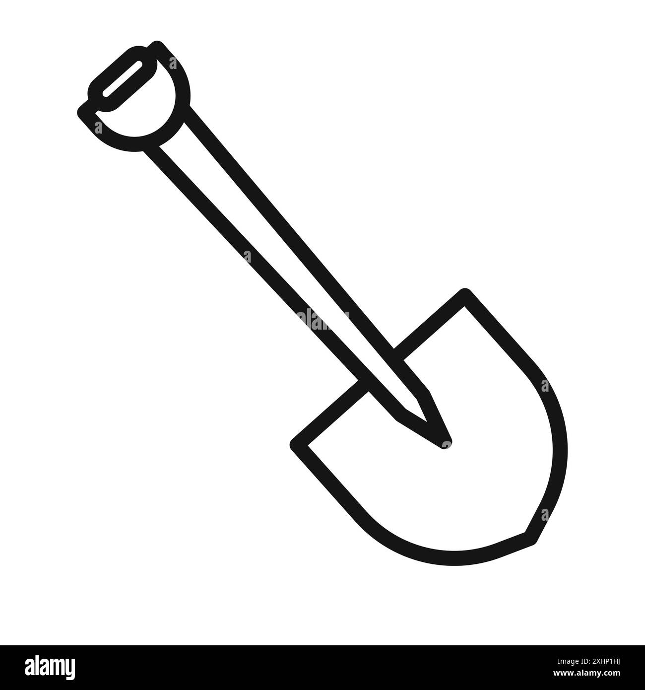 Shovel icon Black line art vector in black and white outline set ...