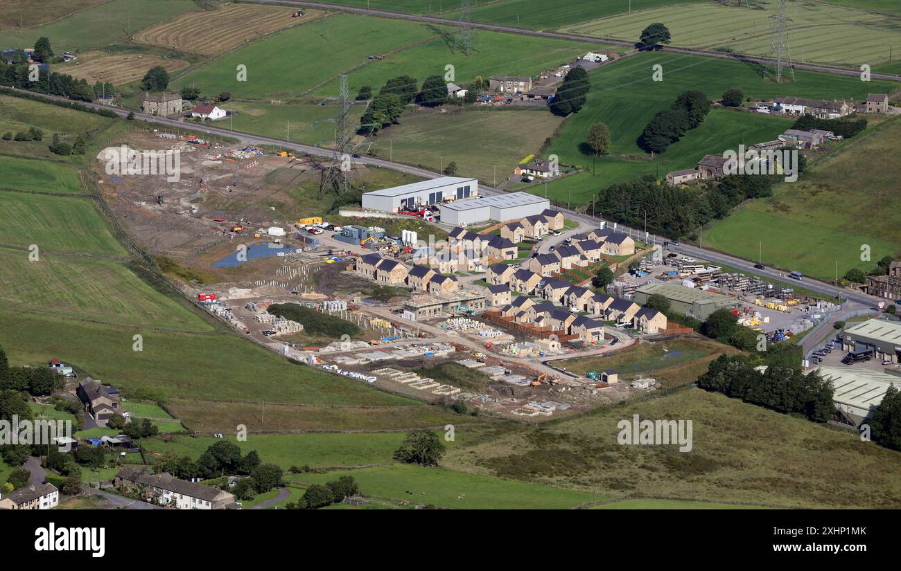 aerial view of a new housing development on Thornton Road B6145 ...