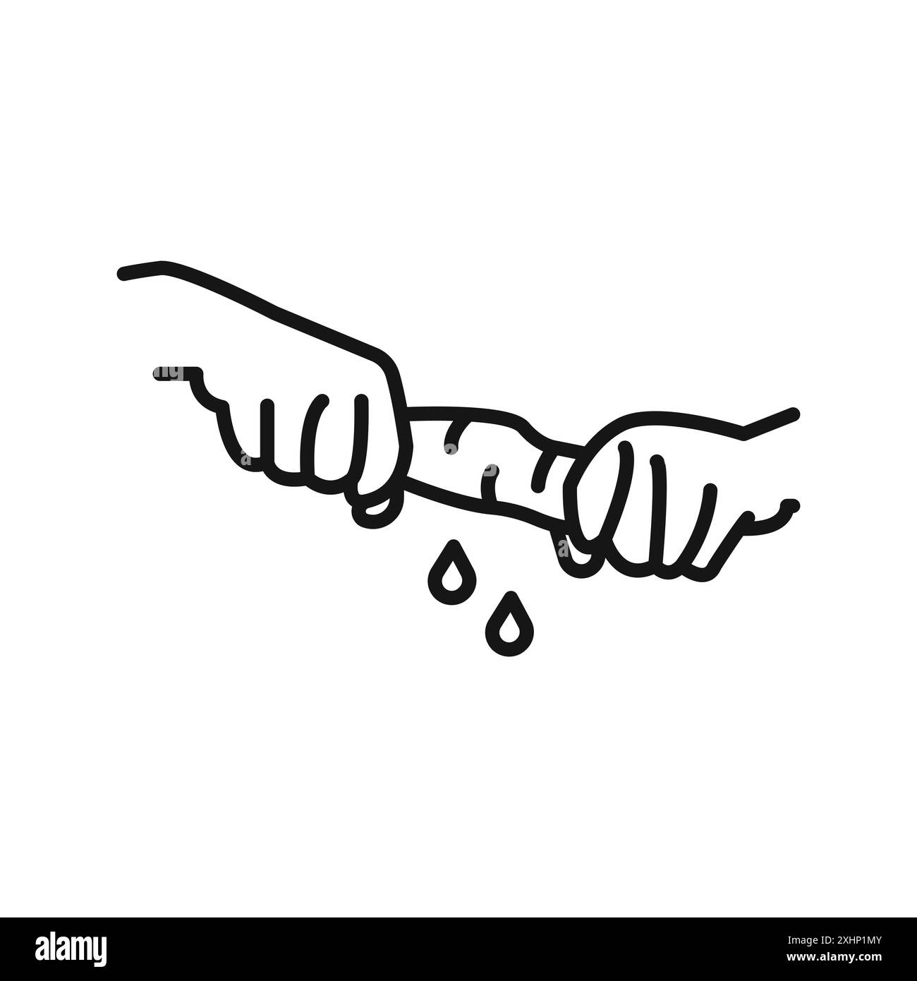 squeeze wet laundry icon Black line art vector in black and white ...