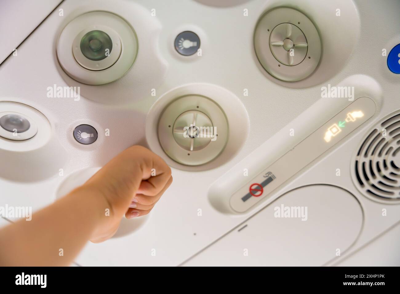 Overhead panel on passenger hi-res stock photography and images - Alamy