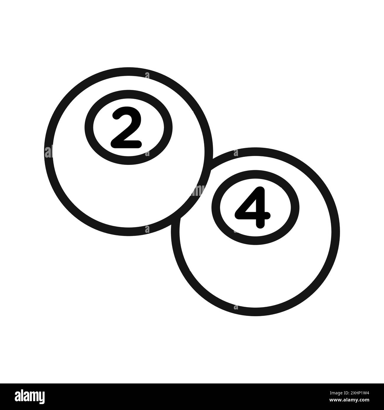 Snooker ball icon Black line art vector in black and white outline set ...