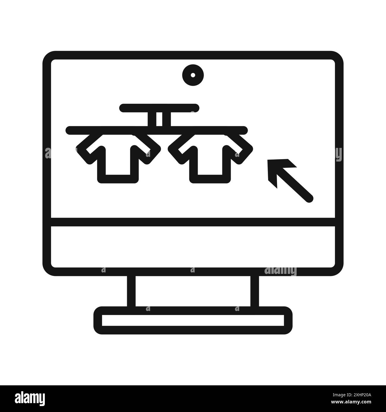 Online Fabric Shop Line Icon Black Line Art Vector In Black And White Outline Set Collection