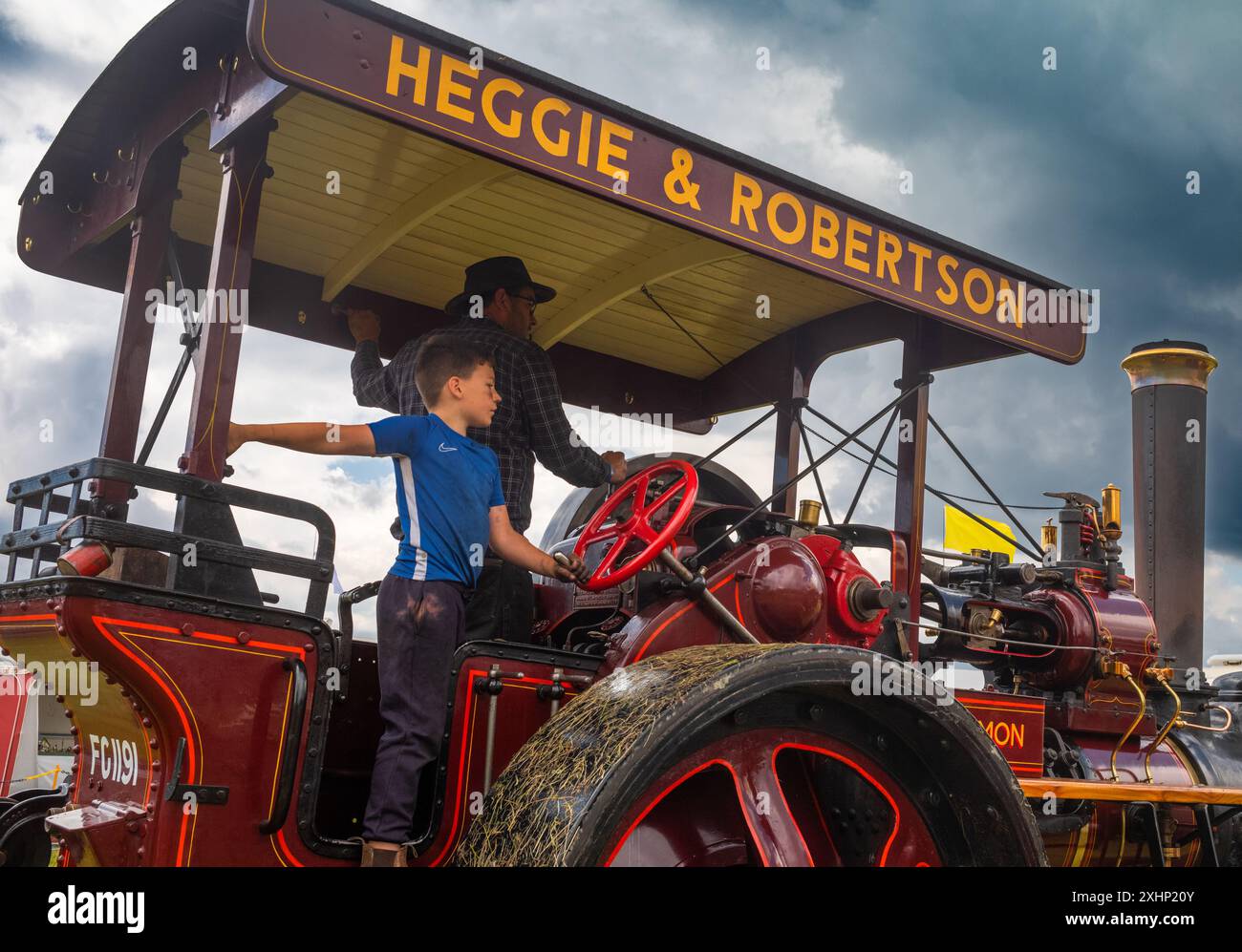 Parham / UK - Jul 13 2024: Omon, a 1926 steam powered Marshall Road ...