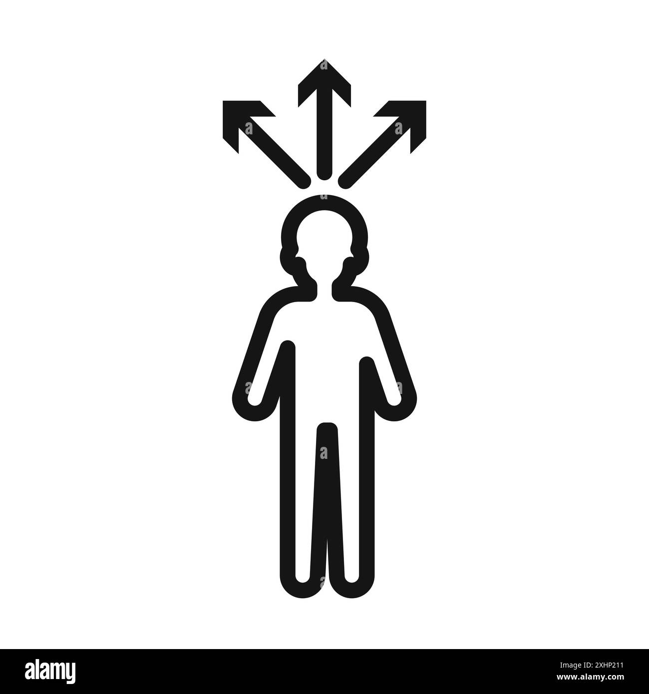 People direction icon Black line art vector in black and white outline ...