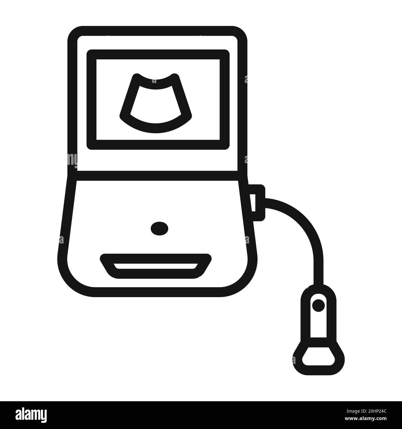 Ultrasound device icon Black line art vector in black and white outline ...