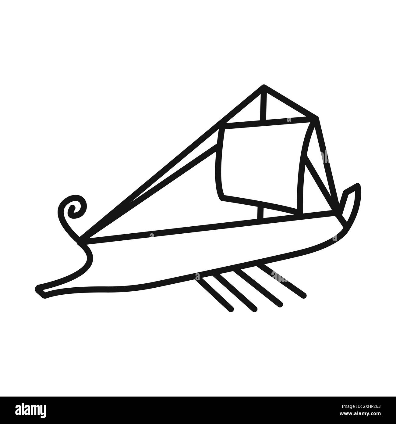 trireme icon Black line art vector in black and white outline set ...