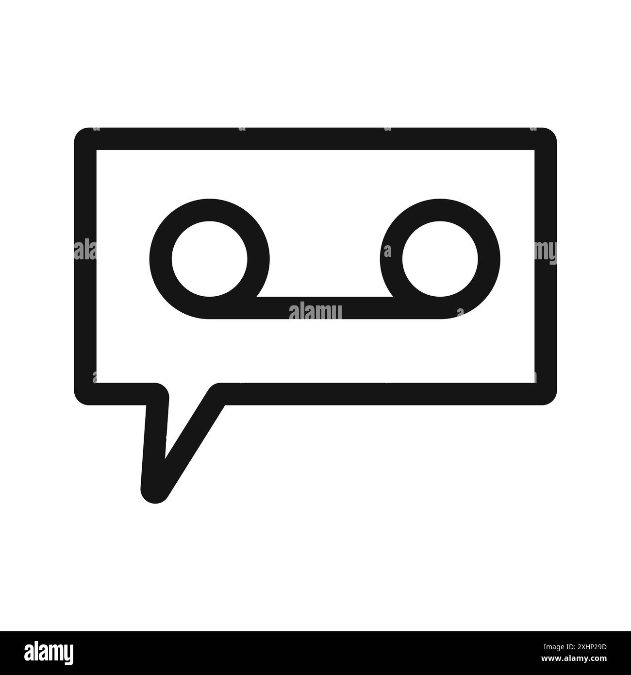 Voicemail icon Black line art vector in black and white outline set ...