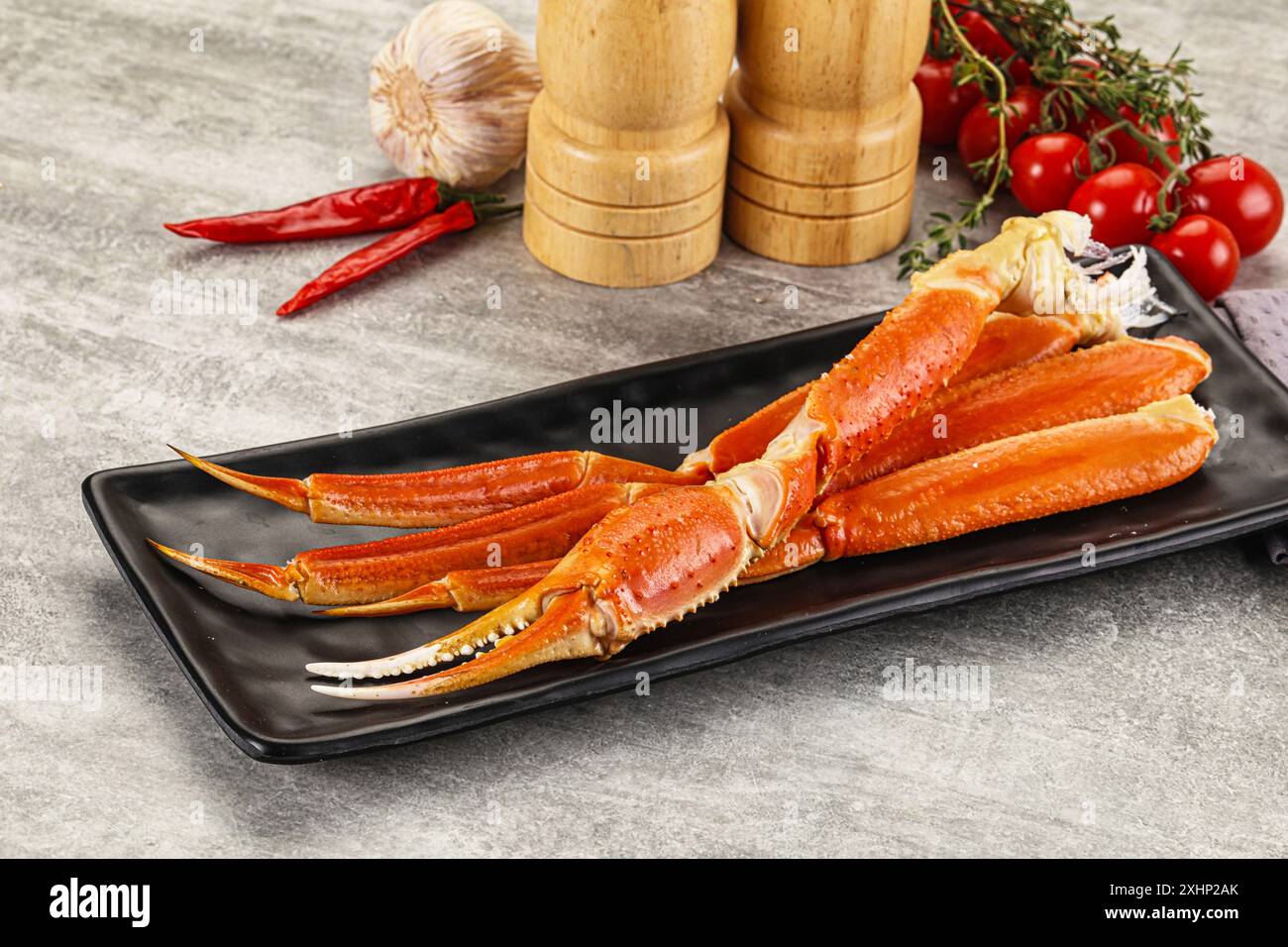 Delicous luxury boiled crab claw legs Stock Photo - Alamy