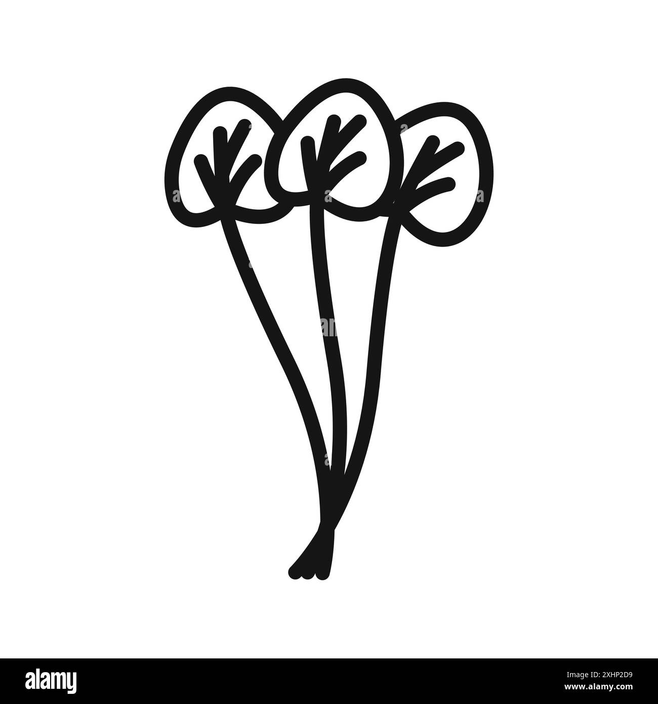 watercress vegetable icon Black line art vector in black and white outline set collection sign ...