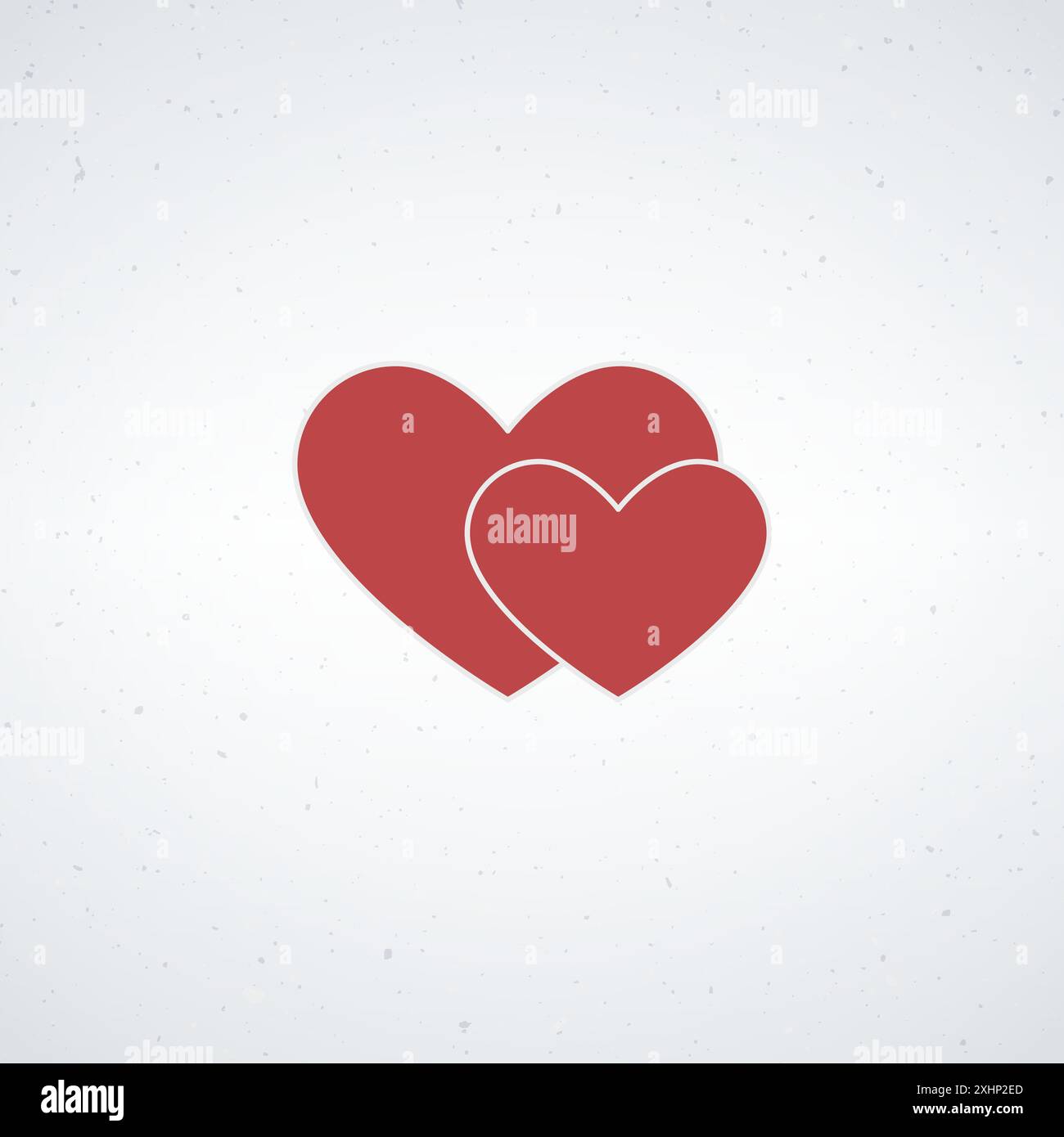 Two red hearts, love symbol. valentine wedding sign. Stock vector ...