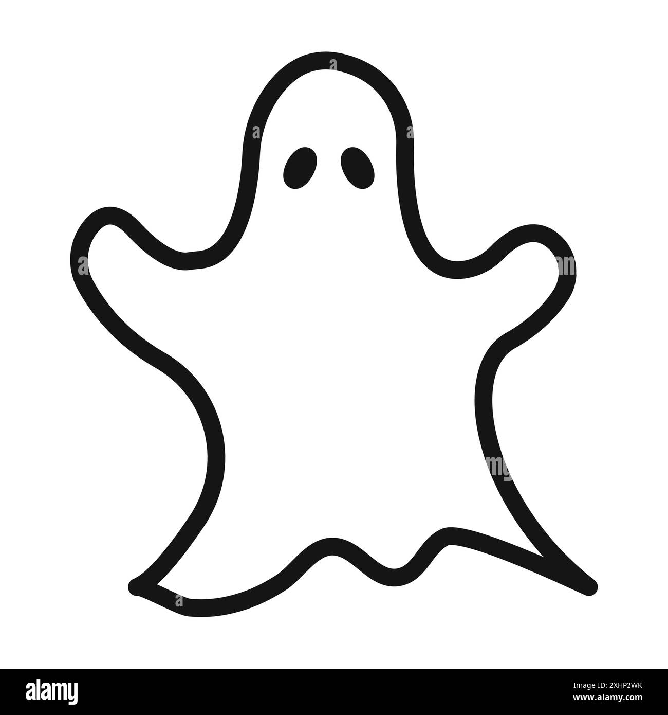 scary Ghost icon Black line art vector in black and white outline set ...
