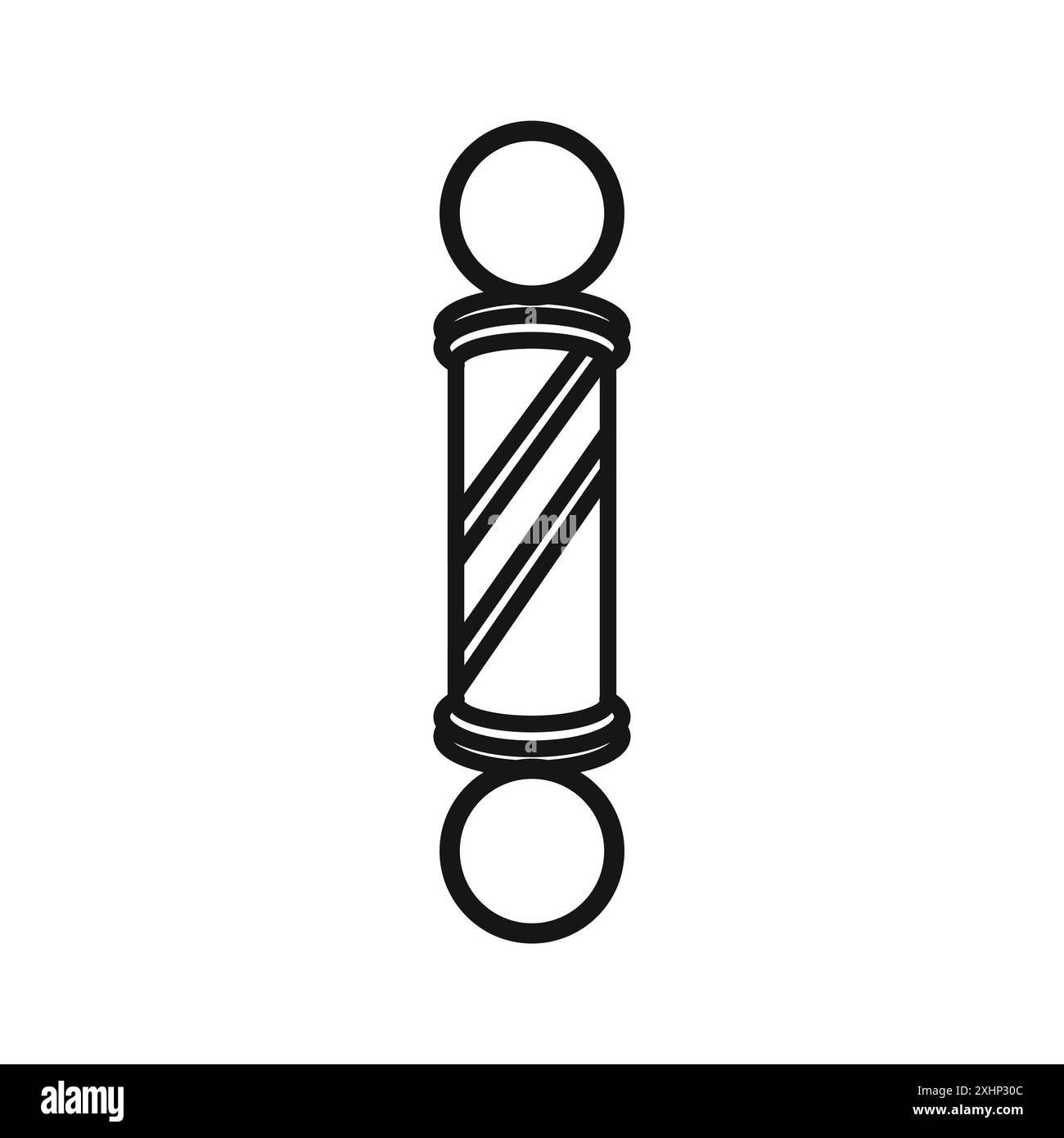 barber pole icon Black line art vector in black and white outline set collection sign Stock ...