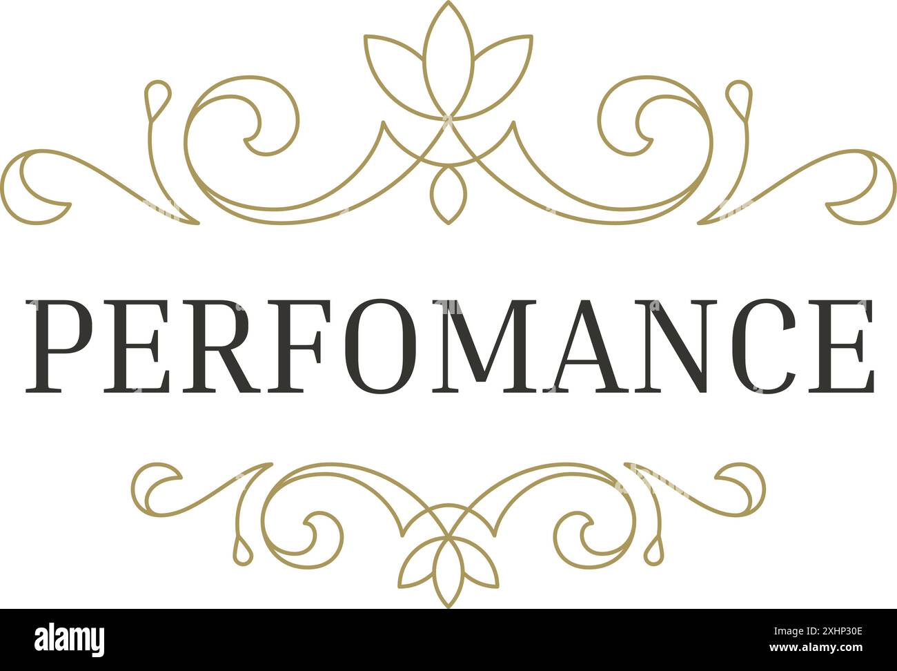 Luxury flourish swirl golden ornate line logo design template vector ...