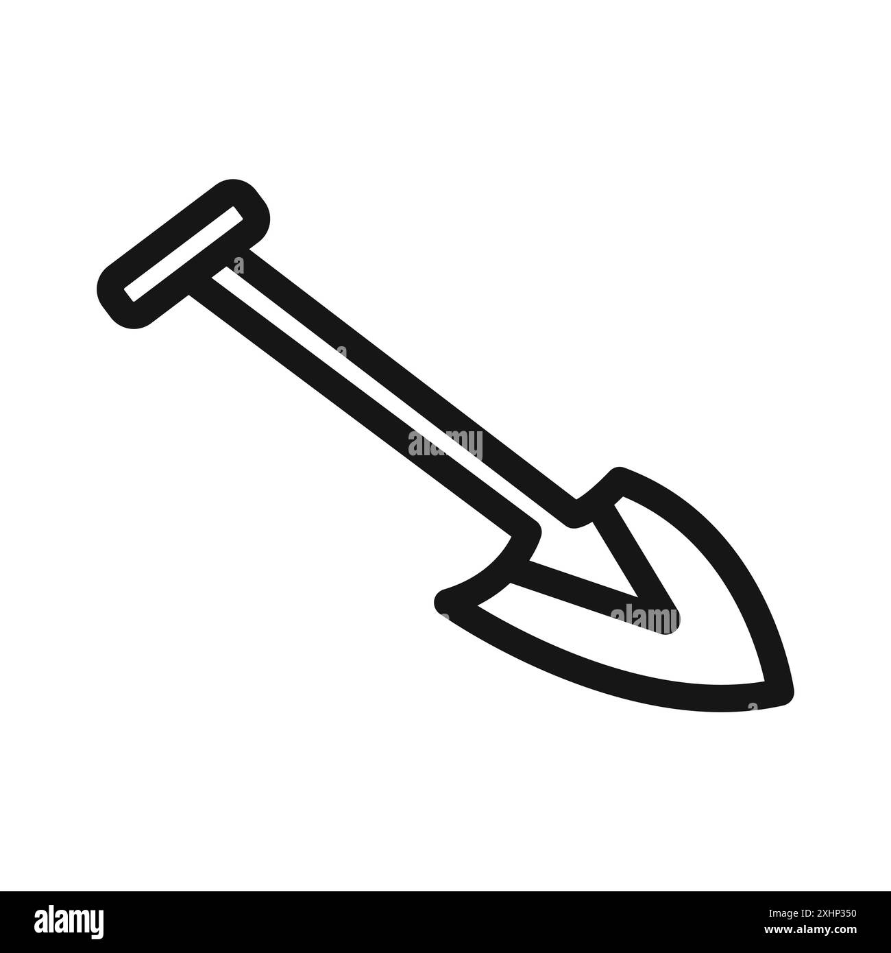 Short spade icon Black line art vector in black and white outline set ...