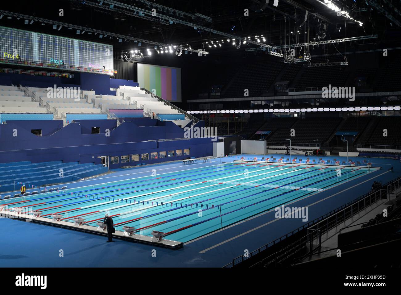 The swimming pool for Olympic competitions is seen in the Paris La ...