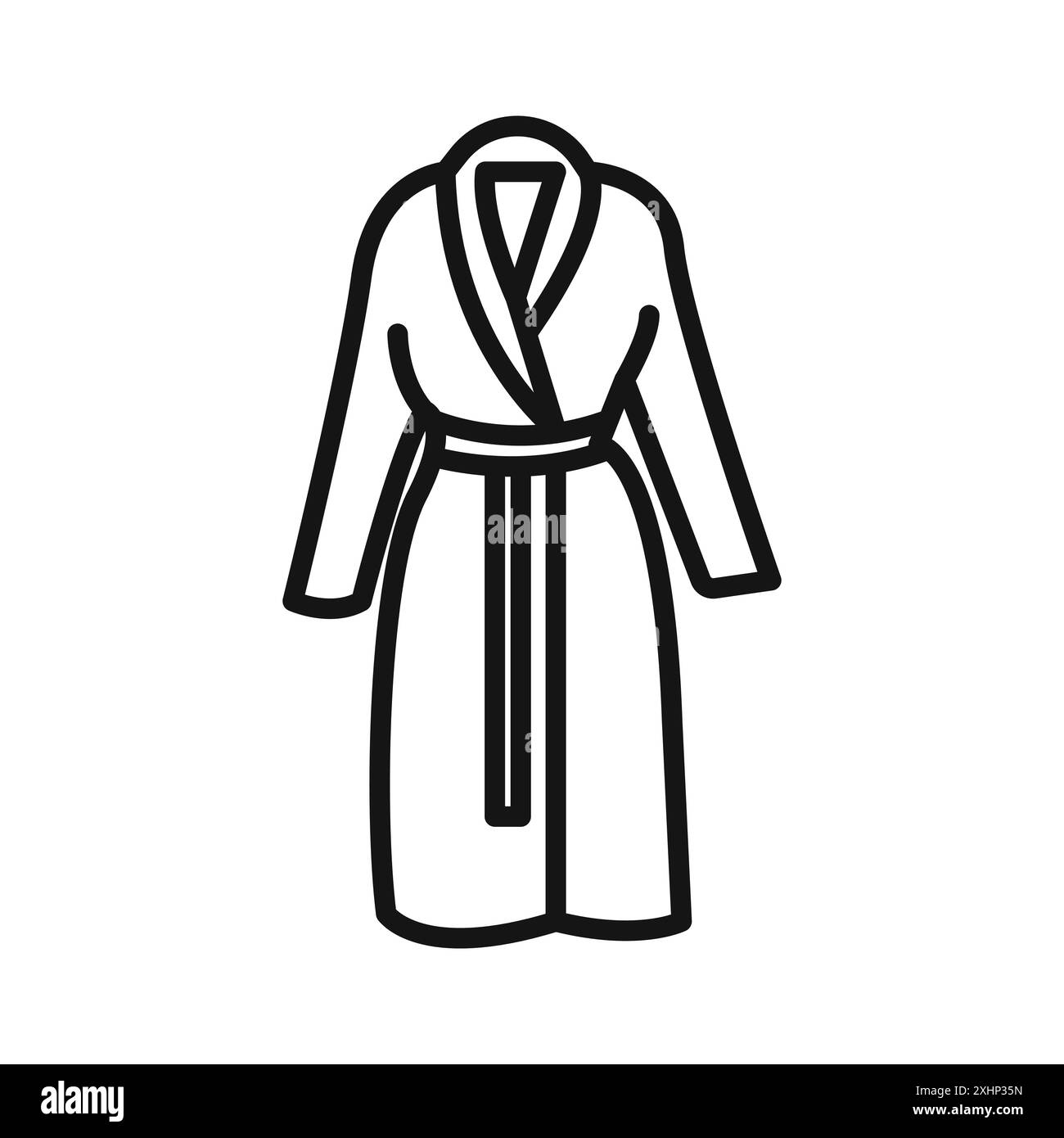 Bathrobe icon Black line art vector in black and white outline set collection sign Stock Vector ...