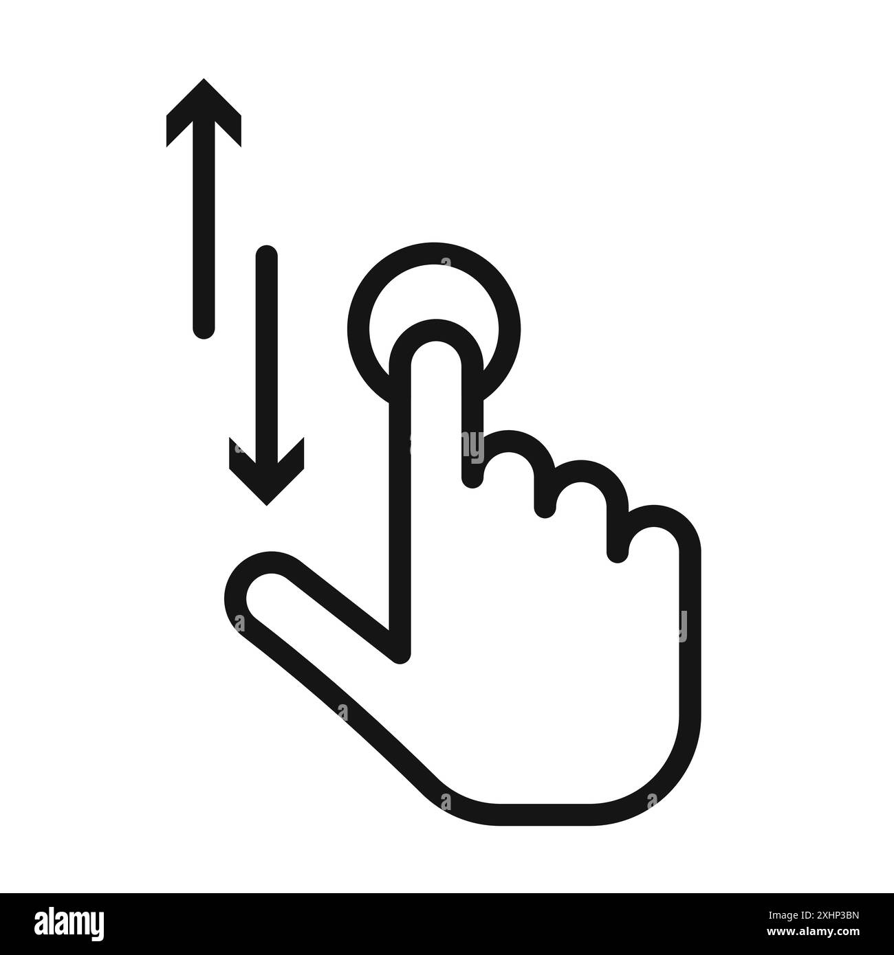 Vertical Swipe Icon Black line art vector in black and white outline ...