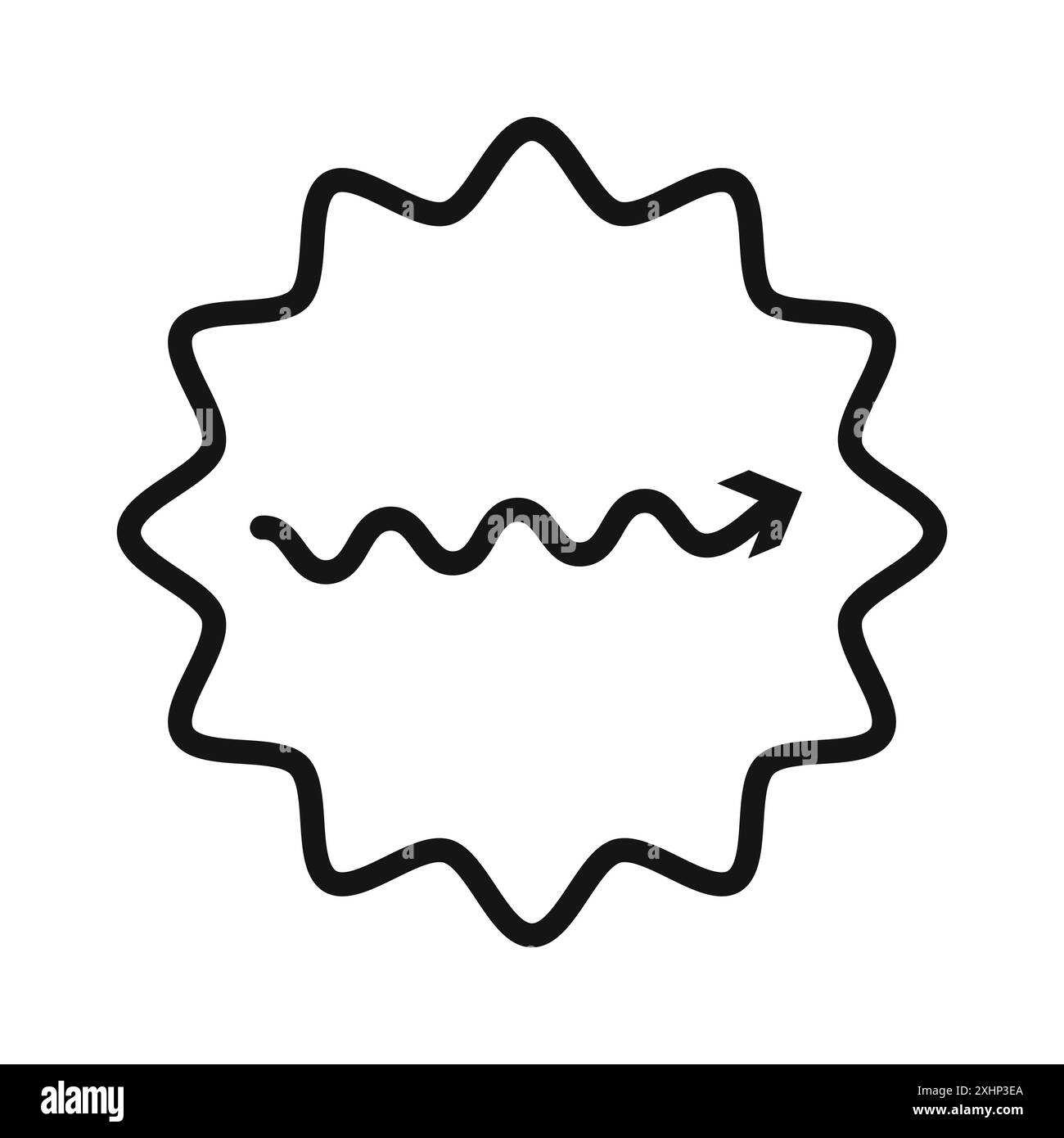 undulating arrow icon Black line art vector in black and white outline ...
