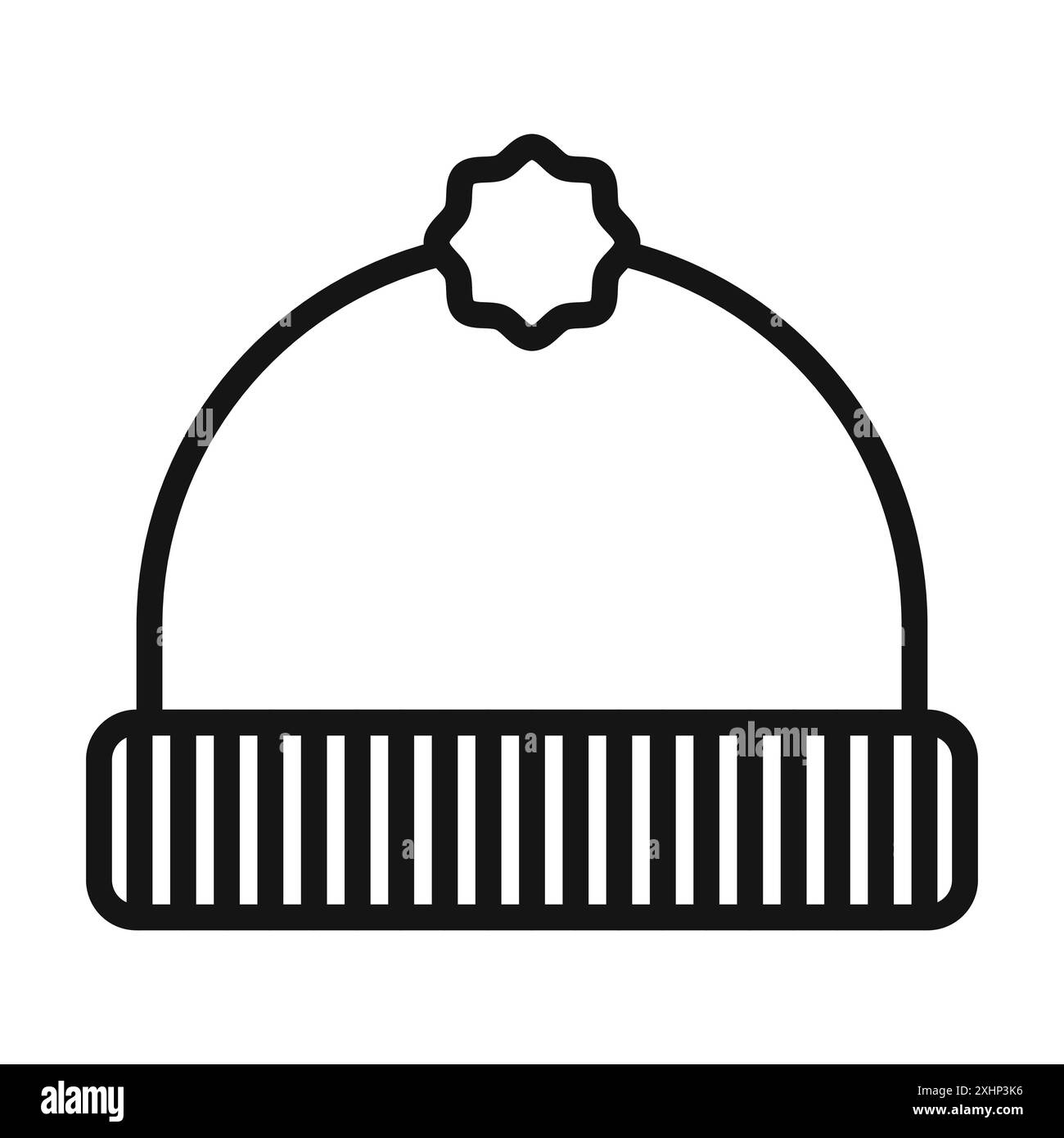 Winter cap icon Black line art vector in black and white outline set ...